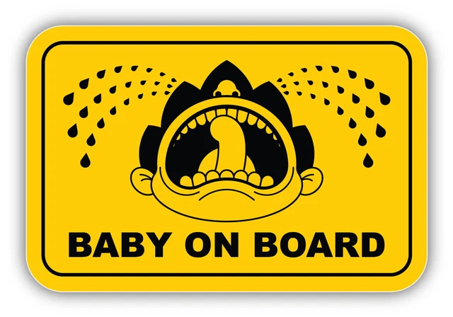 Baby On Board Crying Sticker Phone Decal Water Bottle Stickers Car ...