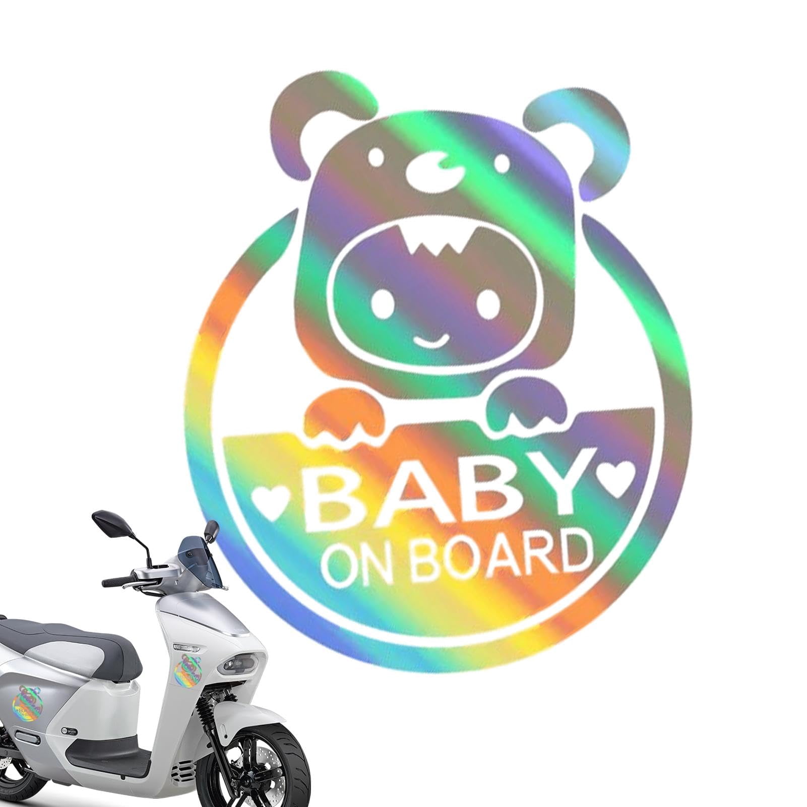 Baby On Board Decal for Cars - Cute Reflective Car and Motorcycle ...
