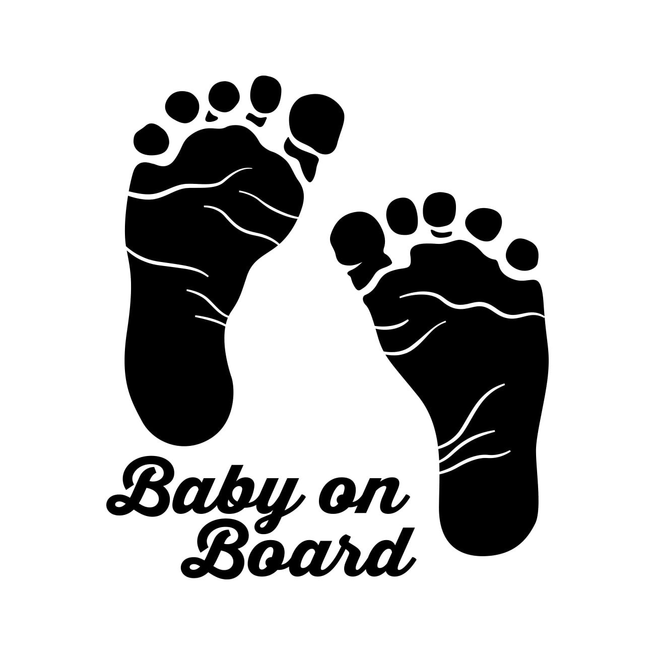 Baby On Board Foot Prints Sticker Decal Die Cut - Self Adhesive Vinyl ...