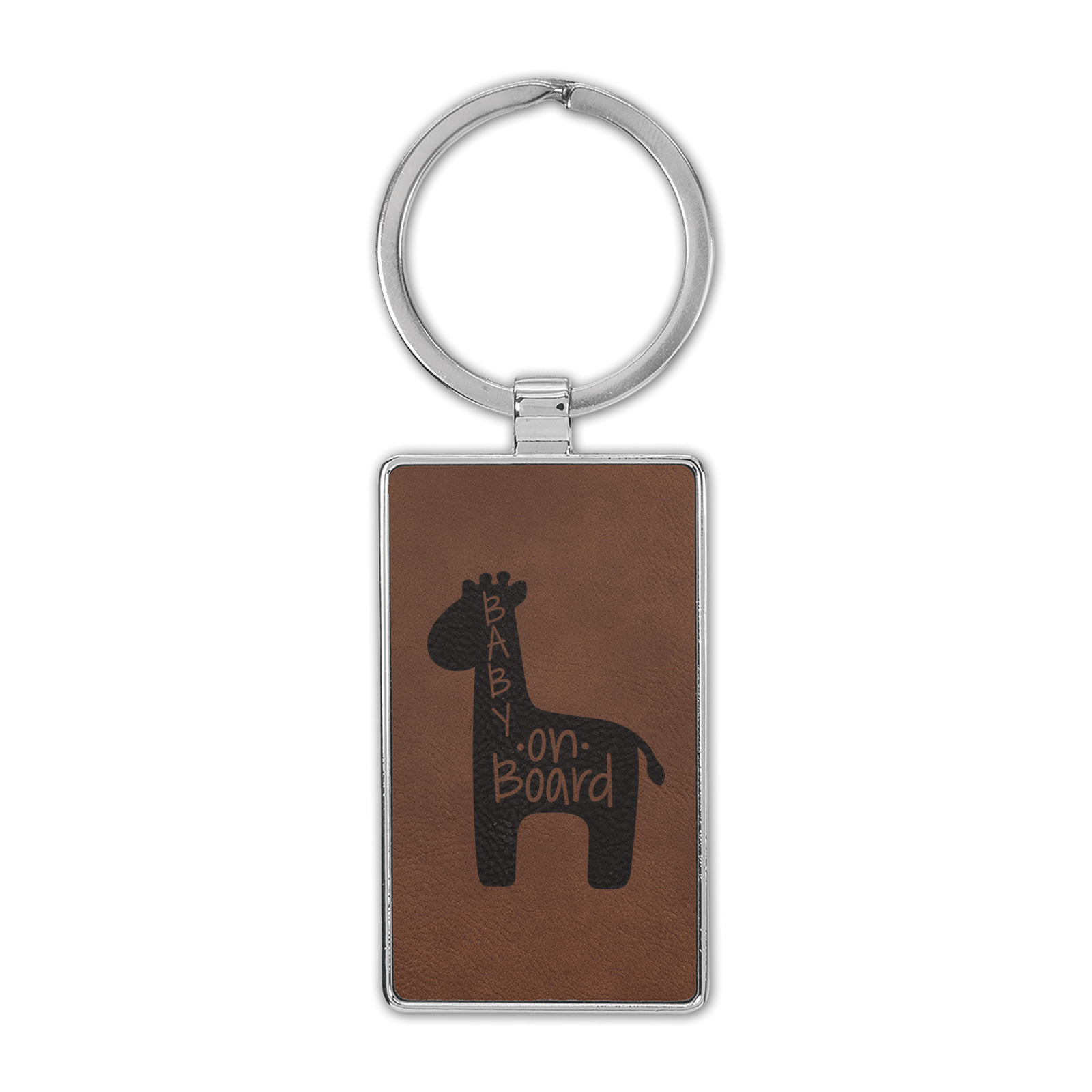 Baby On Board Giraffe Premium Leatherette Keychain cut kid safety drive ...