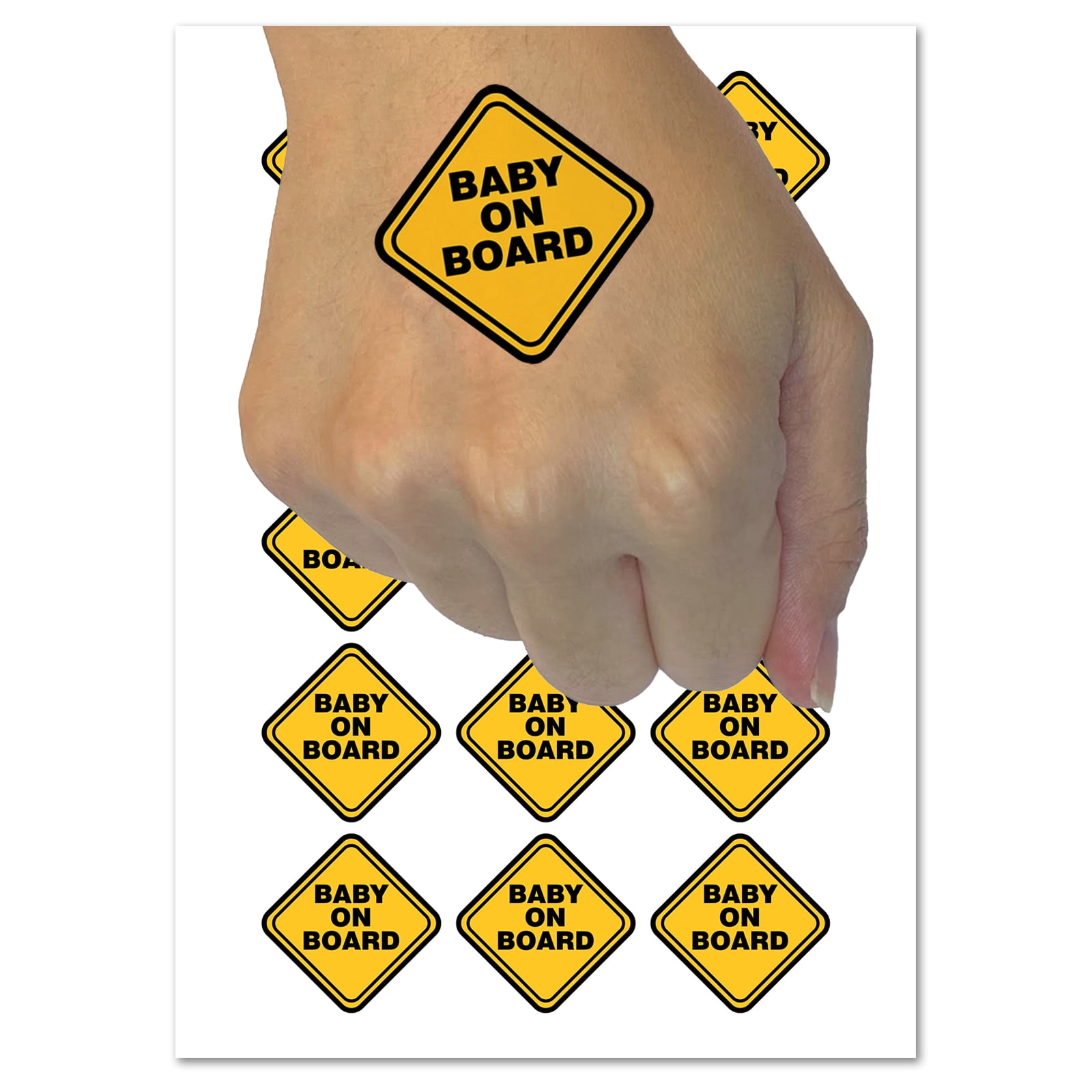 Baby On Board Pregnancy Sign Water Resistant Temporary Tattoo Set Fake ...