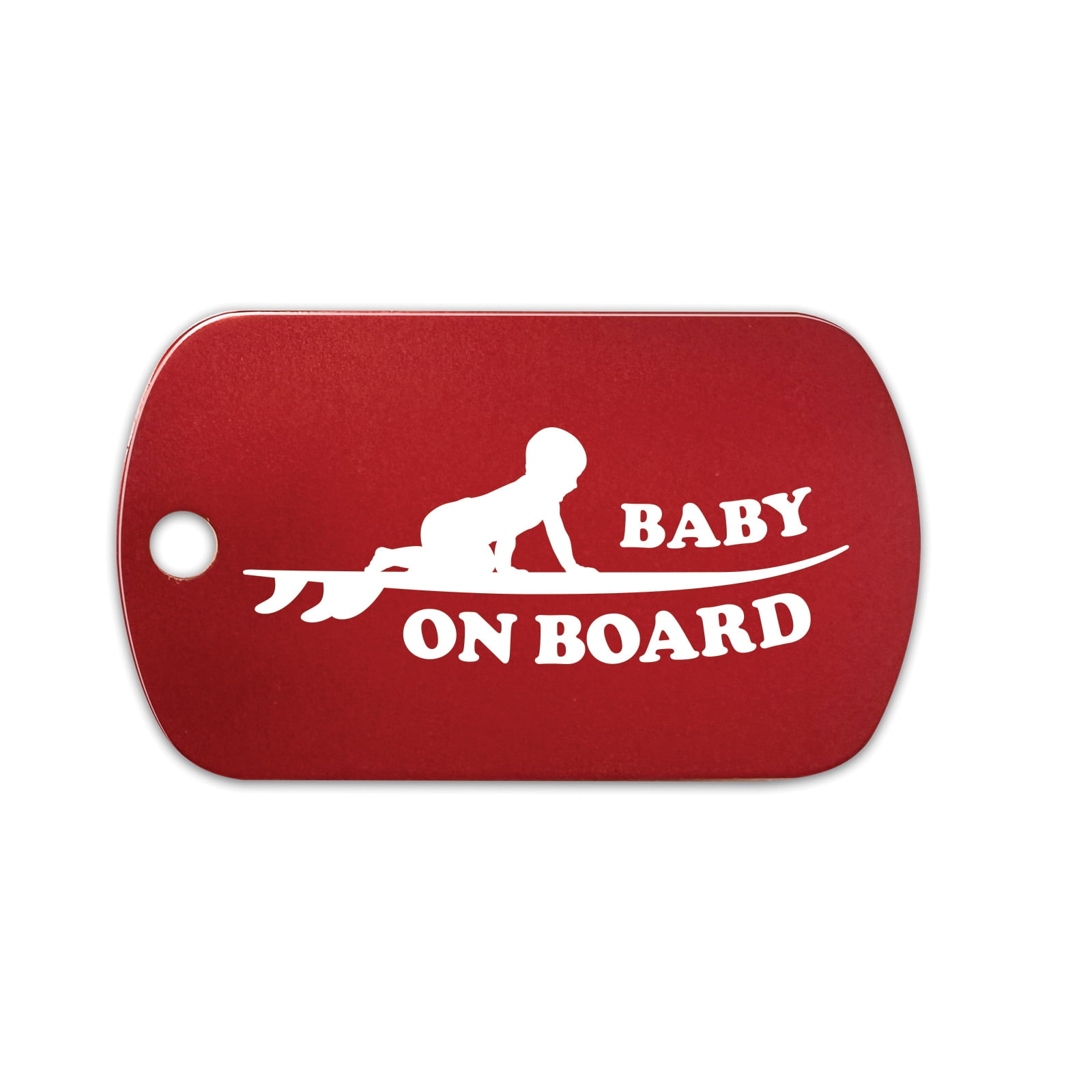 Baby On Board V2 GI Dog Tag Aluminum Keychain - Red - Walmart.com