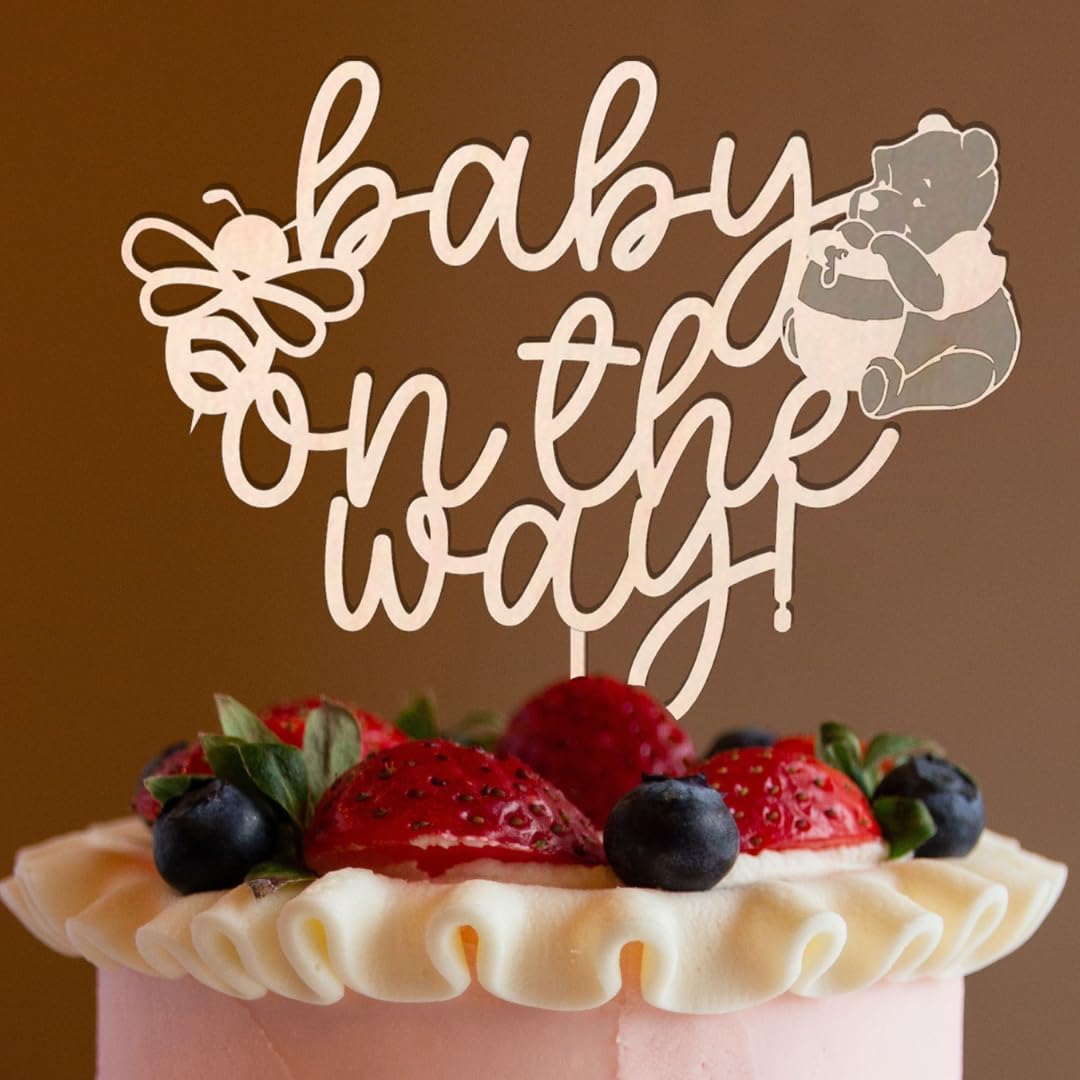 Baby On The Way Cake Topper, Winnie Cake Topper for Baby Shower The ...