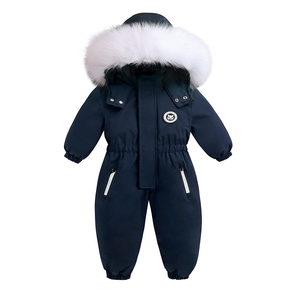 Baby One-Piece Snowsuit Winter Coat Warm Hoodie Romper Puffer Jacket ...