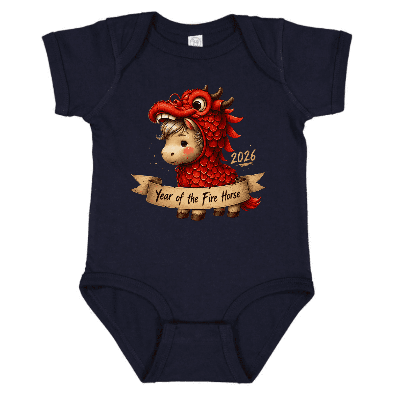 Baby Onesie Hub 2026 Year of the Fire Horse Cute Girls or Boys Baby ...
