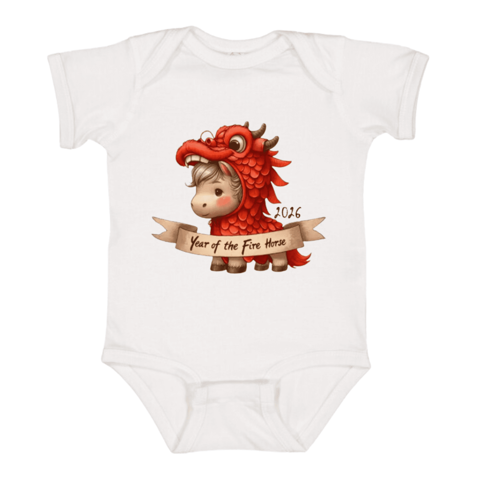 Baby Onesie Hub 2026 Year of the Fire Horse Cute Girls or Boys Baby ...