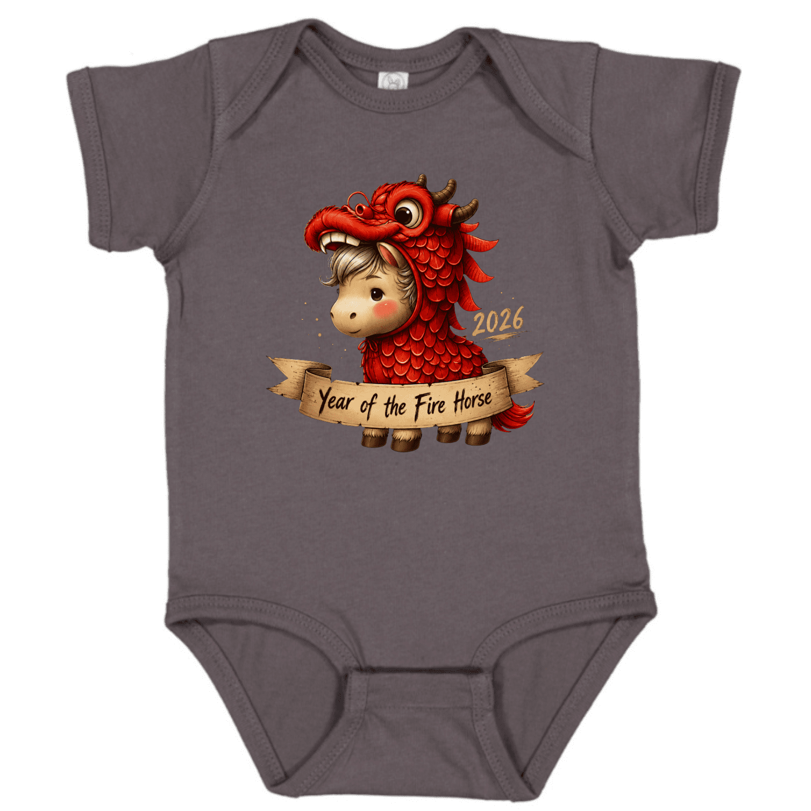 Baby Onesie Hub 2026 Year of the Fire Horse Cute Girls or Boys Baby ...