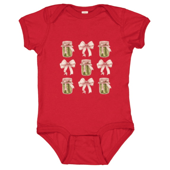Baby Onesie Hub Pickle Bow Baby Bodysuit, Cute Coquette Pickle Boys and ...