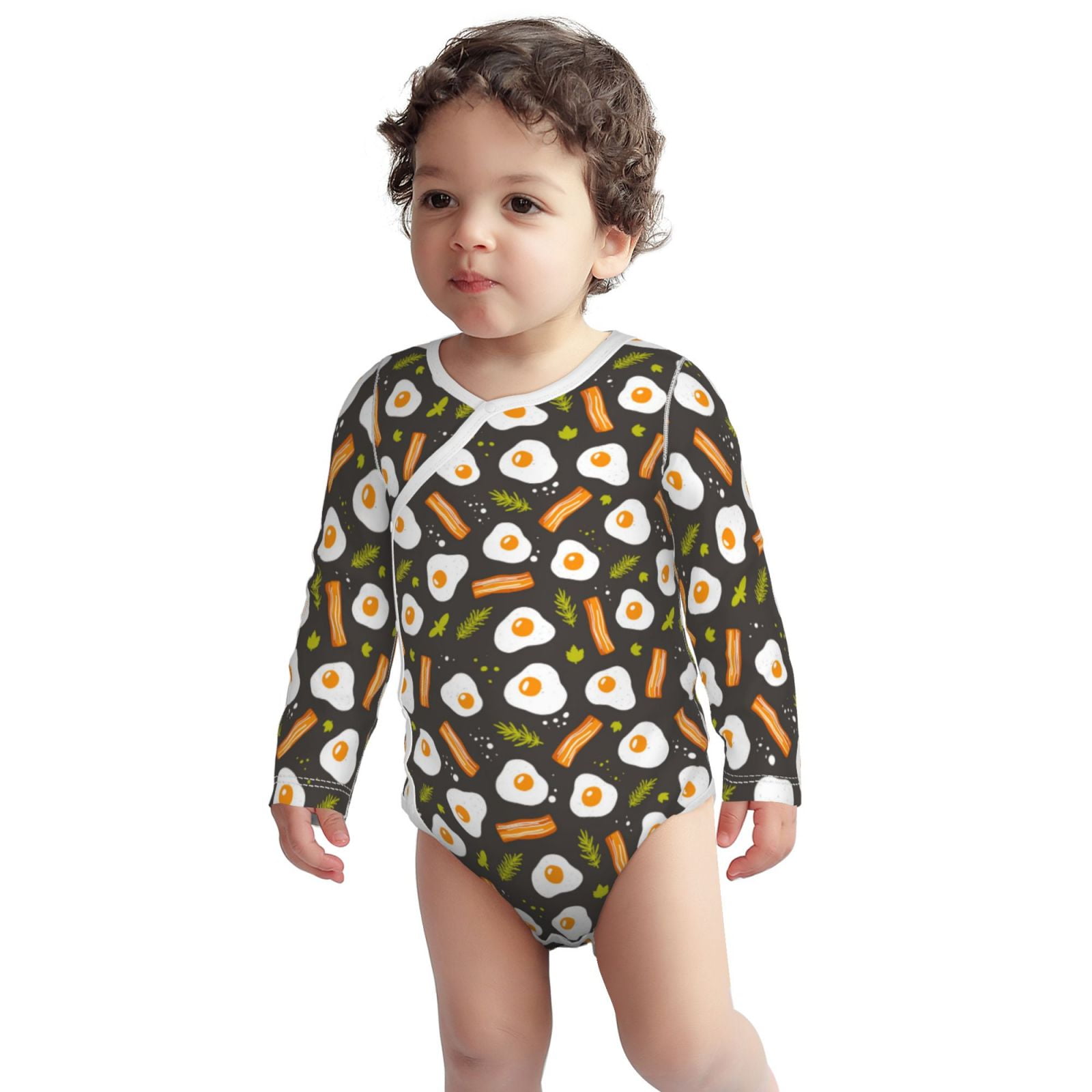 Baby Onesies - Bacon Omelette Rosemary Long Sleeve Onesies Girl Boy with Side-Snap, Infant ...