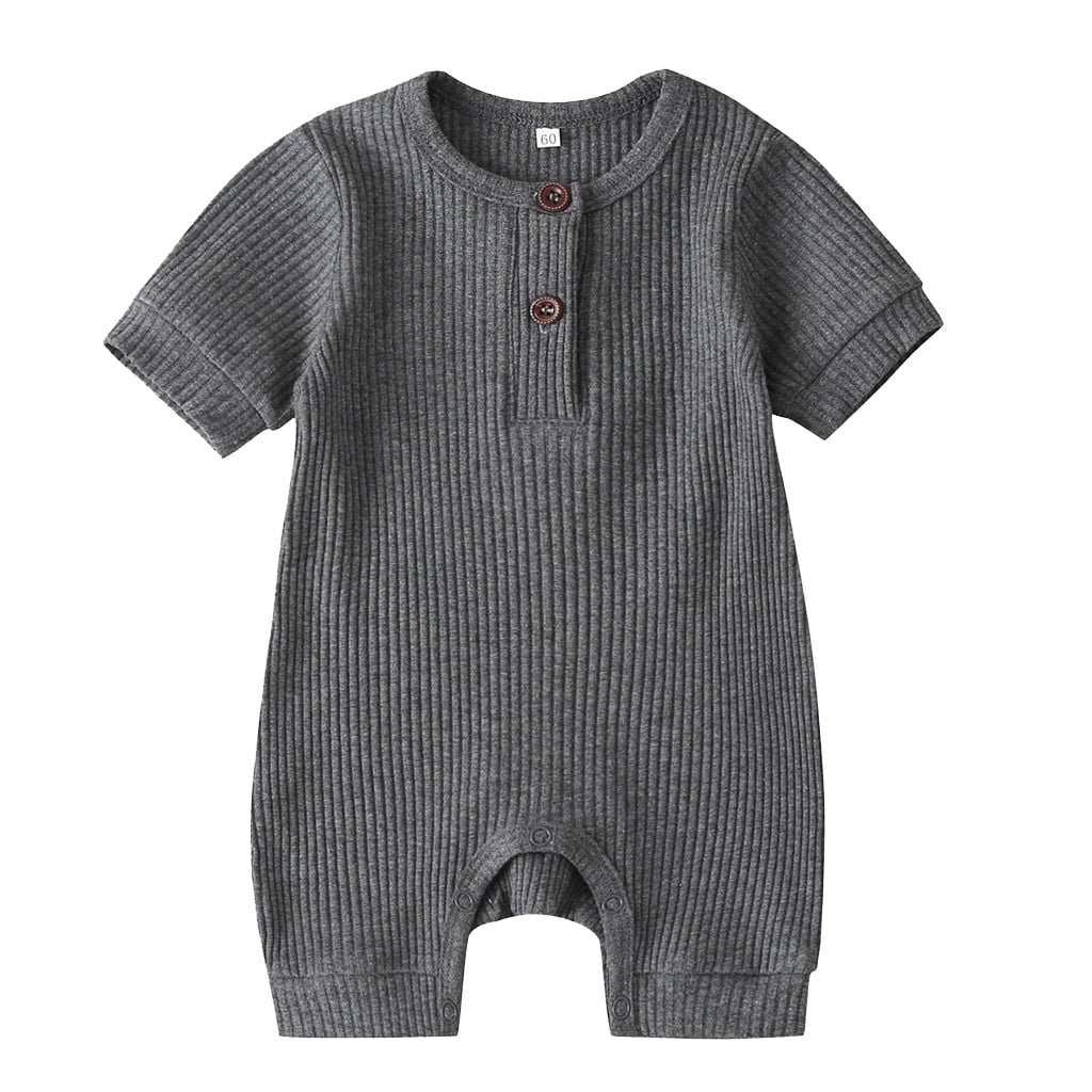 Baby Onesies Bodysuits For Girls Newborn Infant Boys Short Sleeve Solid ...