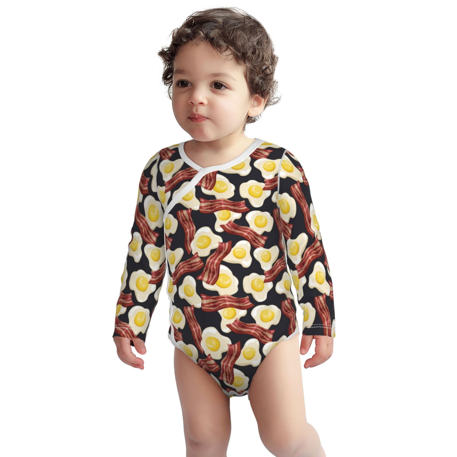 Baby Onesies - Cute Fried Egg Meat Long Sleeve Onesies Girl Boy with ...