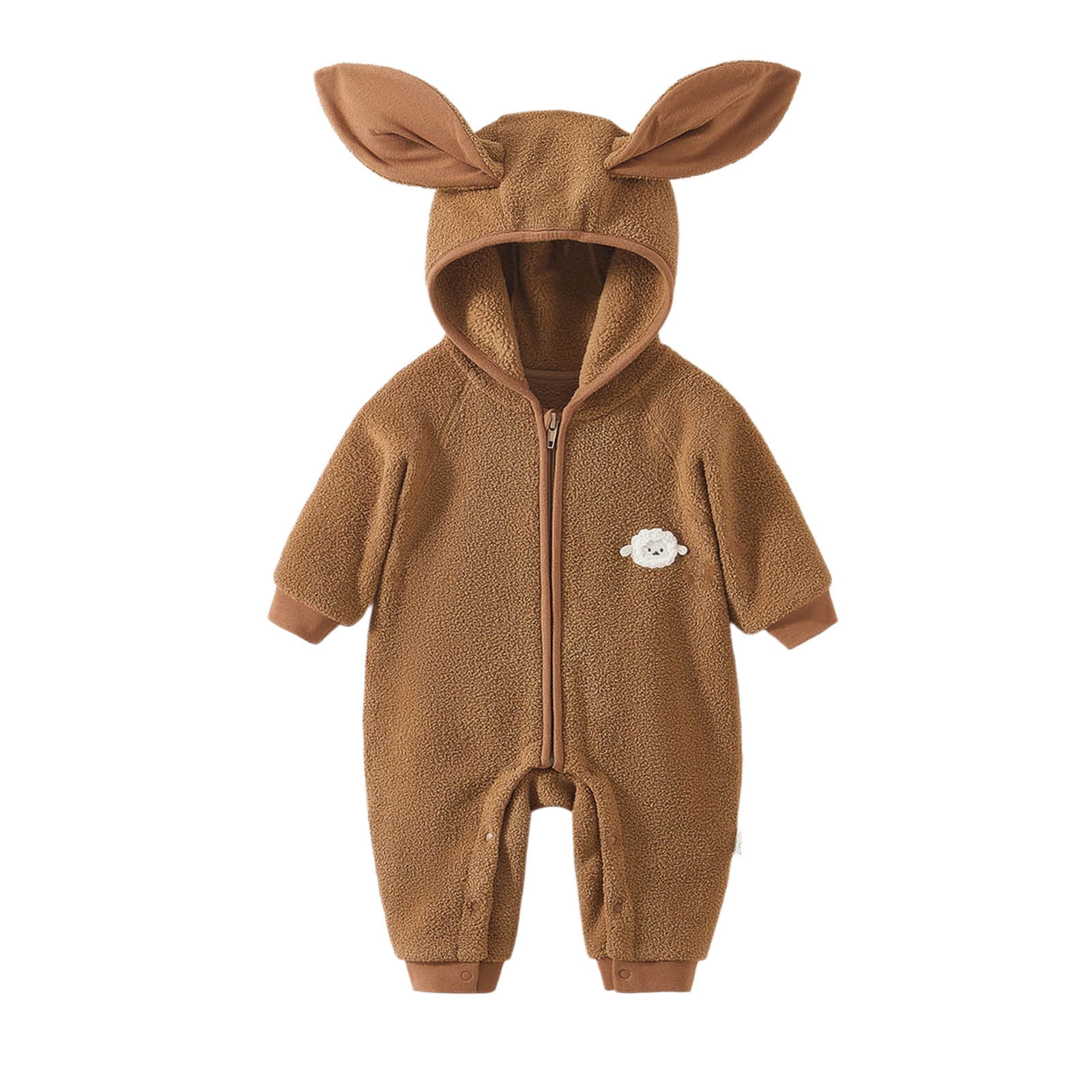 Baby Onesies Girl Cute Boys Rabbit Ear Onesies Footless Pjs Bodysuit Cozy Hooded Jumpsuit ...