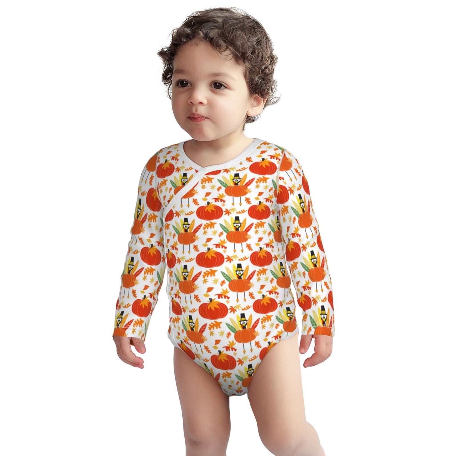Baby Onesies - Happy Thanksgiving Day1 Long Sleeve Onesies Girl Boy with Side-Snap, Infant ...