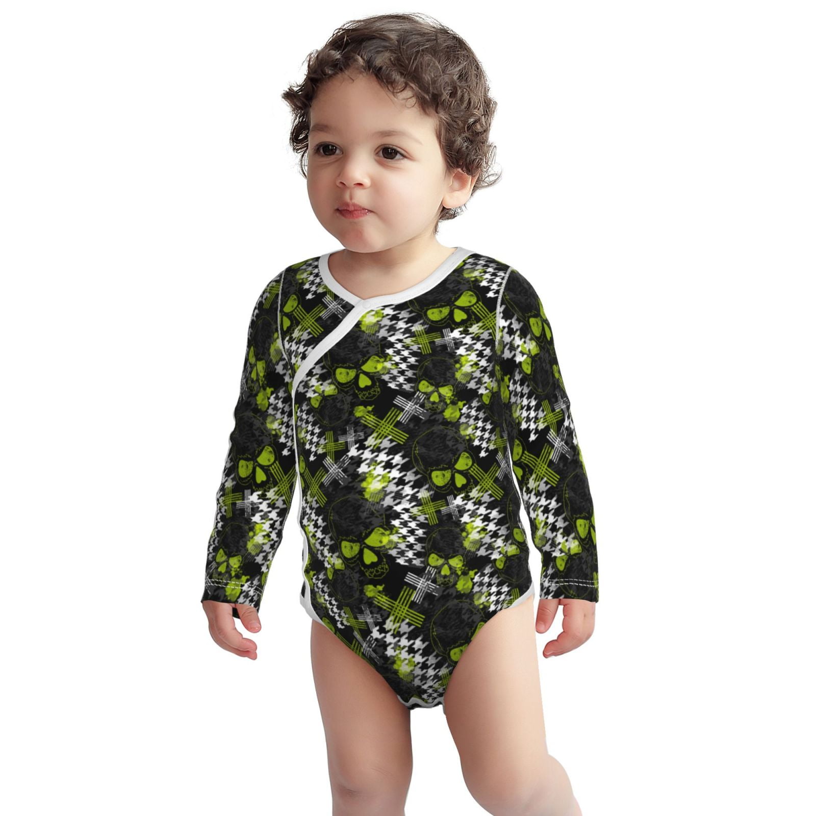 Baby Onesies - halloween skull Pattern Long Sleeve Onesies Girl Boy ...