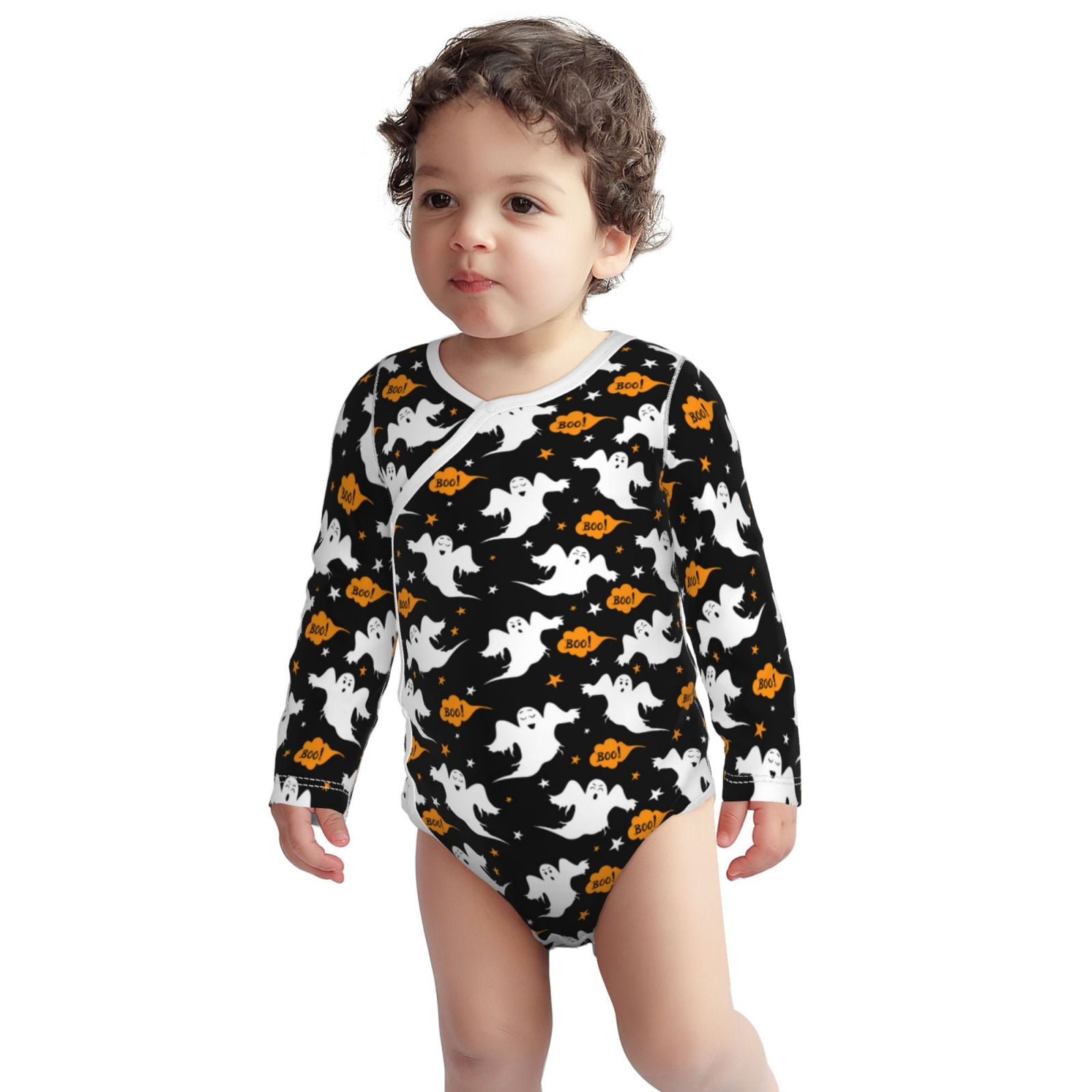 Baby Onesies - pumpkins ghost halloween Long Sleeve Onesies Girl Boy with Side-Snap, Infant ...