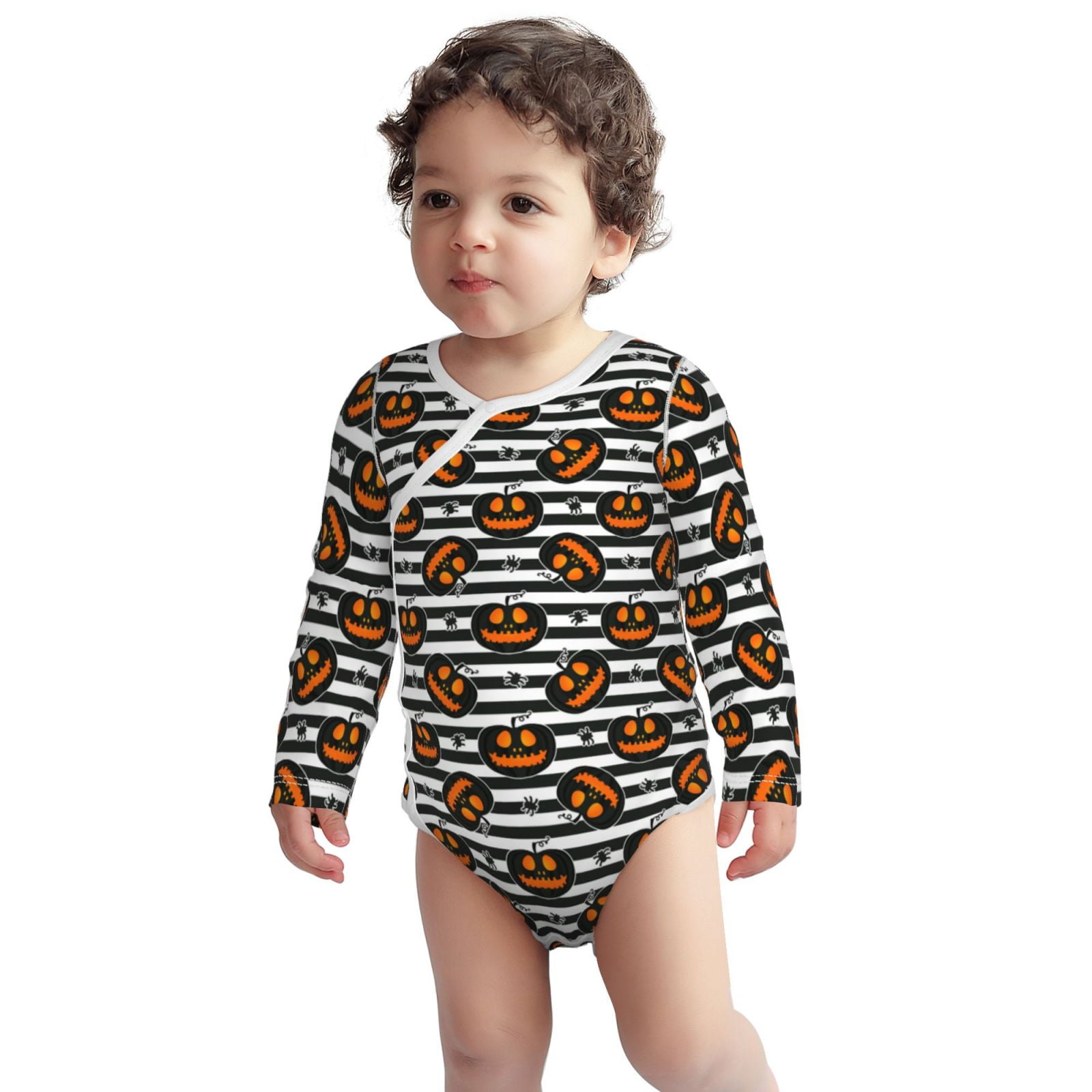 Baby Onesies - spiders pumpkins halloween Long Sleeve Onesies Girl Boy with Side-Snap, Infant ...