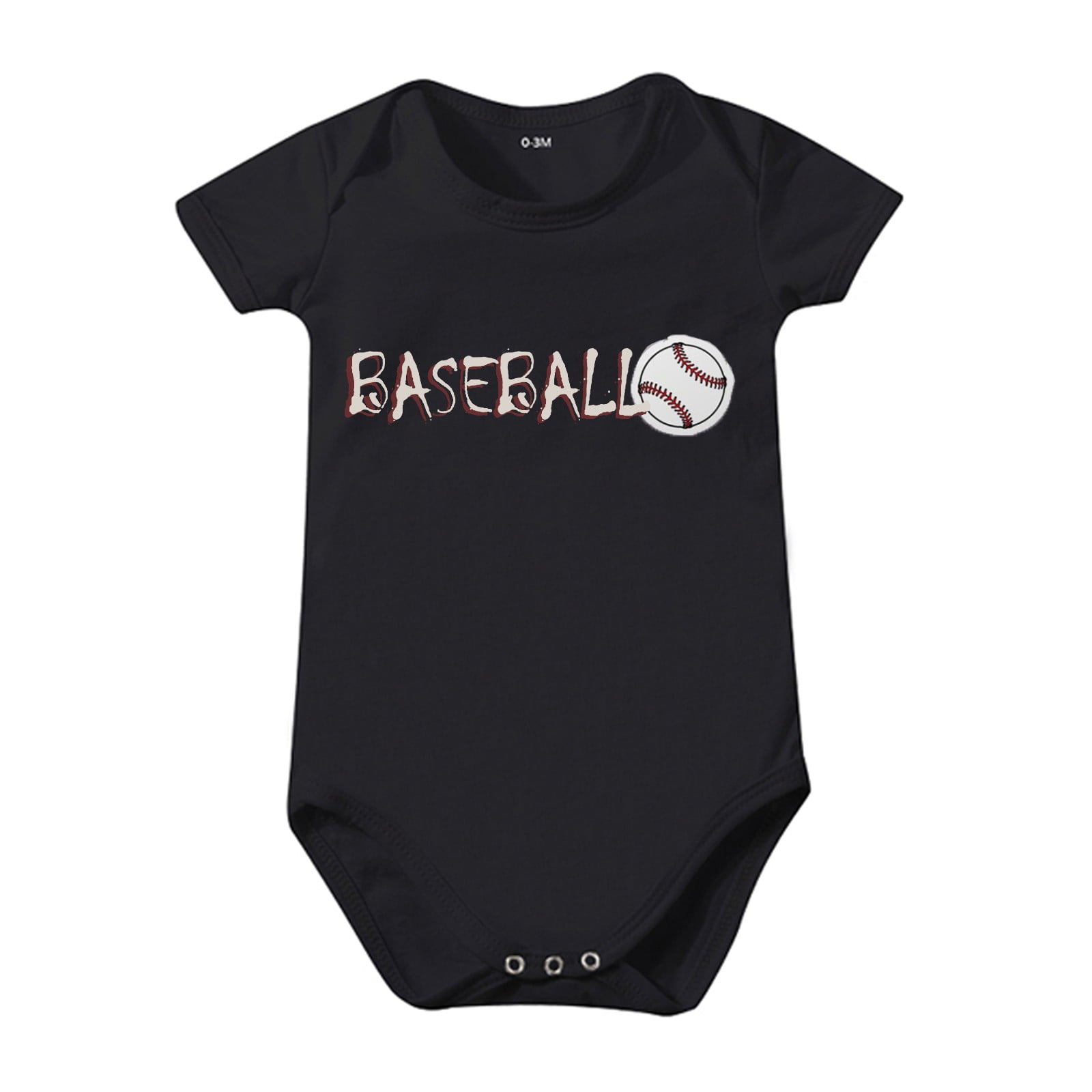 Baby Onsies Boys Girls Baseball Cartoon Print Short Sleeved Crawl ...