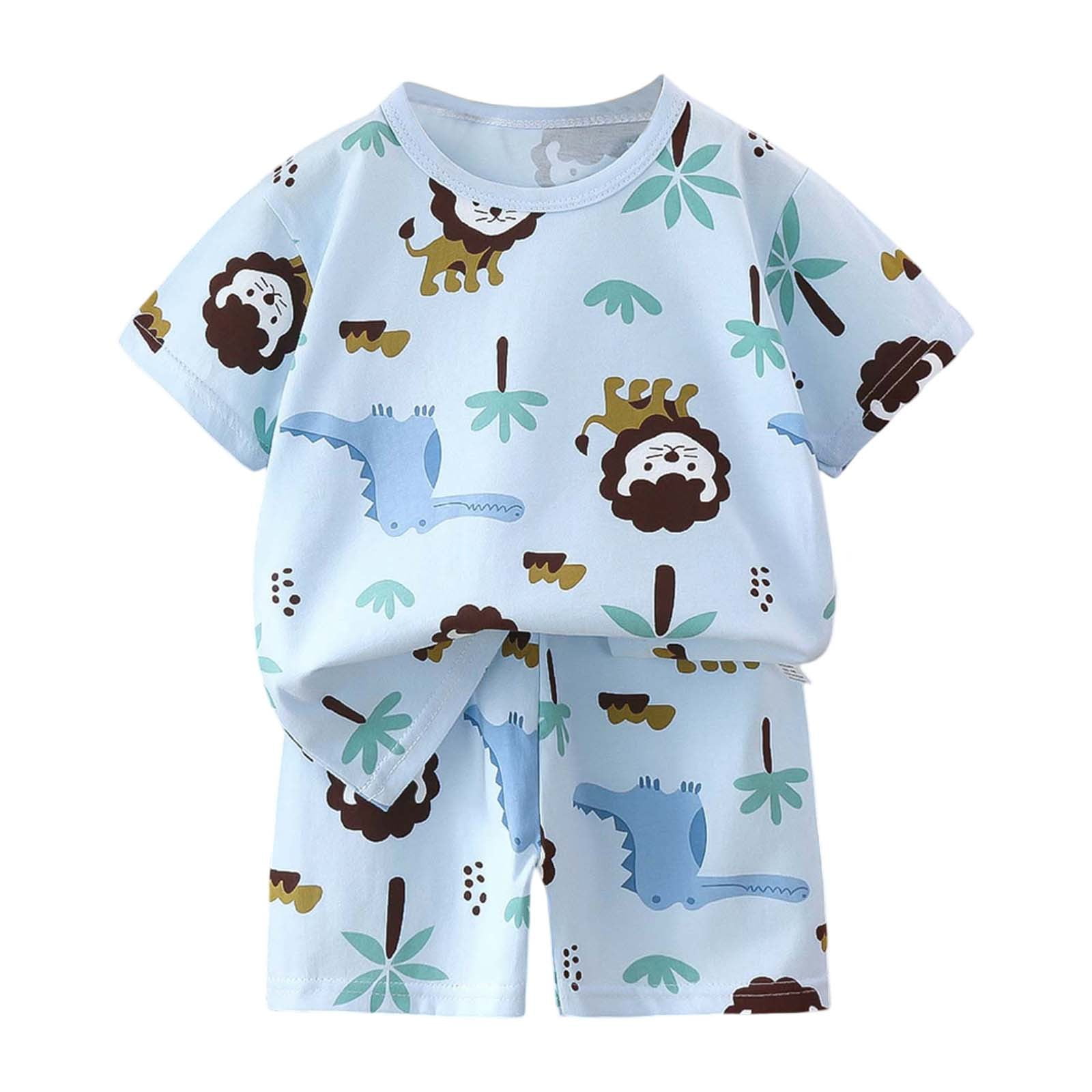 Baby Outfits Boy Toddler Boys Girls Summer Cartoon Printed Short ...