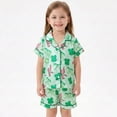 Baby Outfits Girl Bow Print Lapel Collar Short Sleeve Top and Pants 2 ...