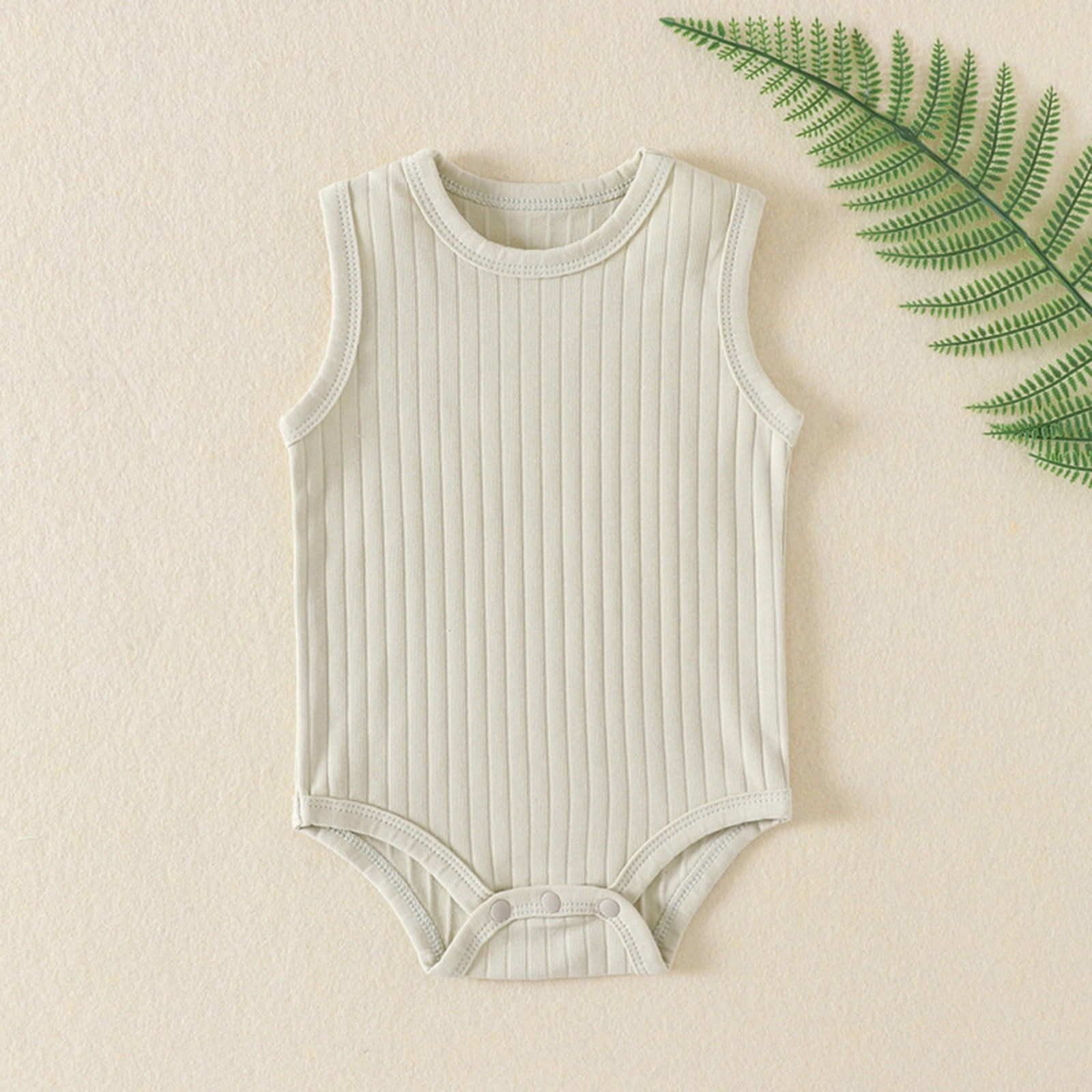 Baby Outfits Girl Solid Color Sleeveless Body Suit Toddler Boys Clothes ...