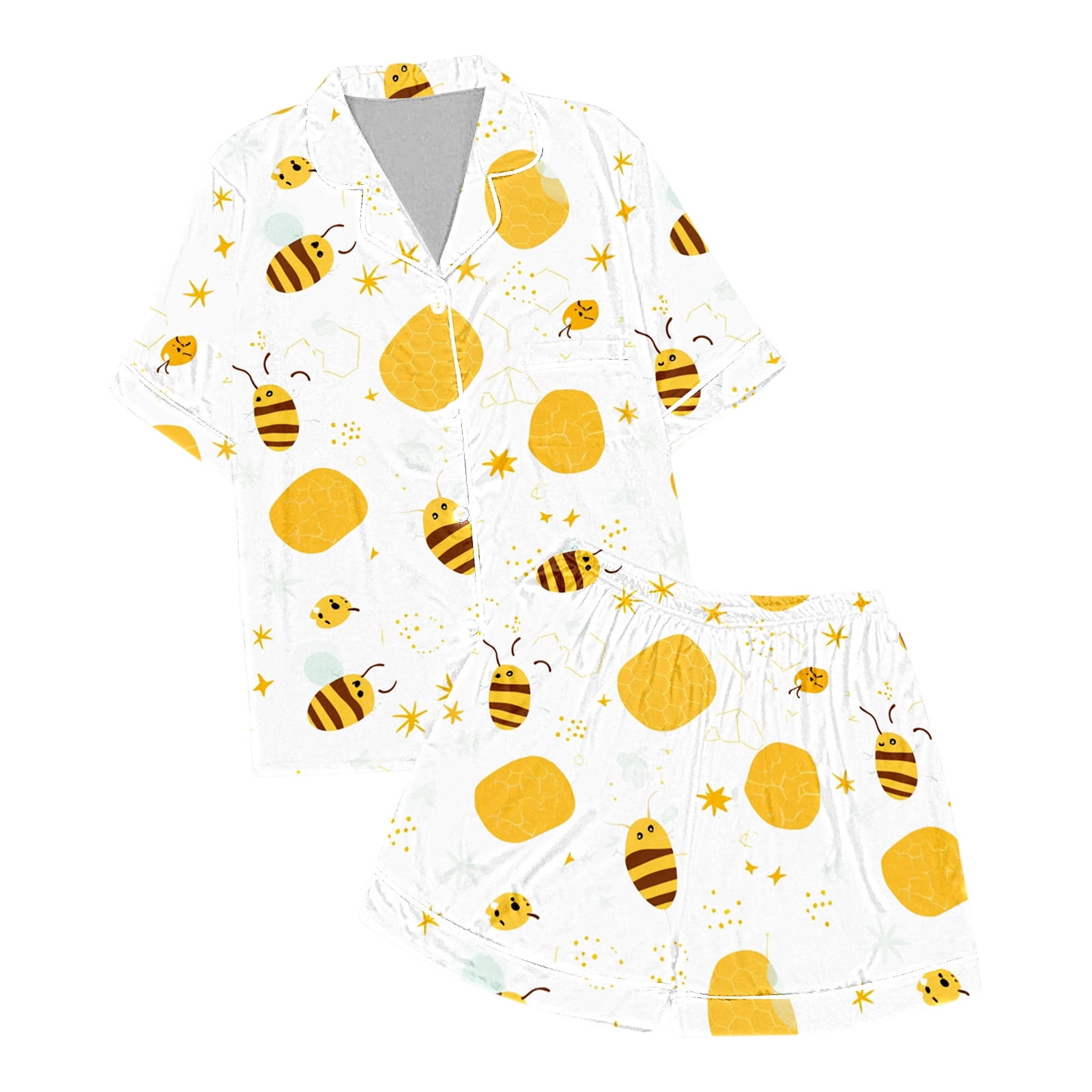 Baby Outfits Girls Festival Printed Silk Imitation Pajama Short Sleeve ...