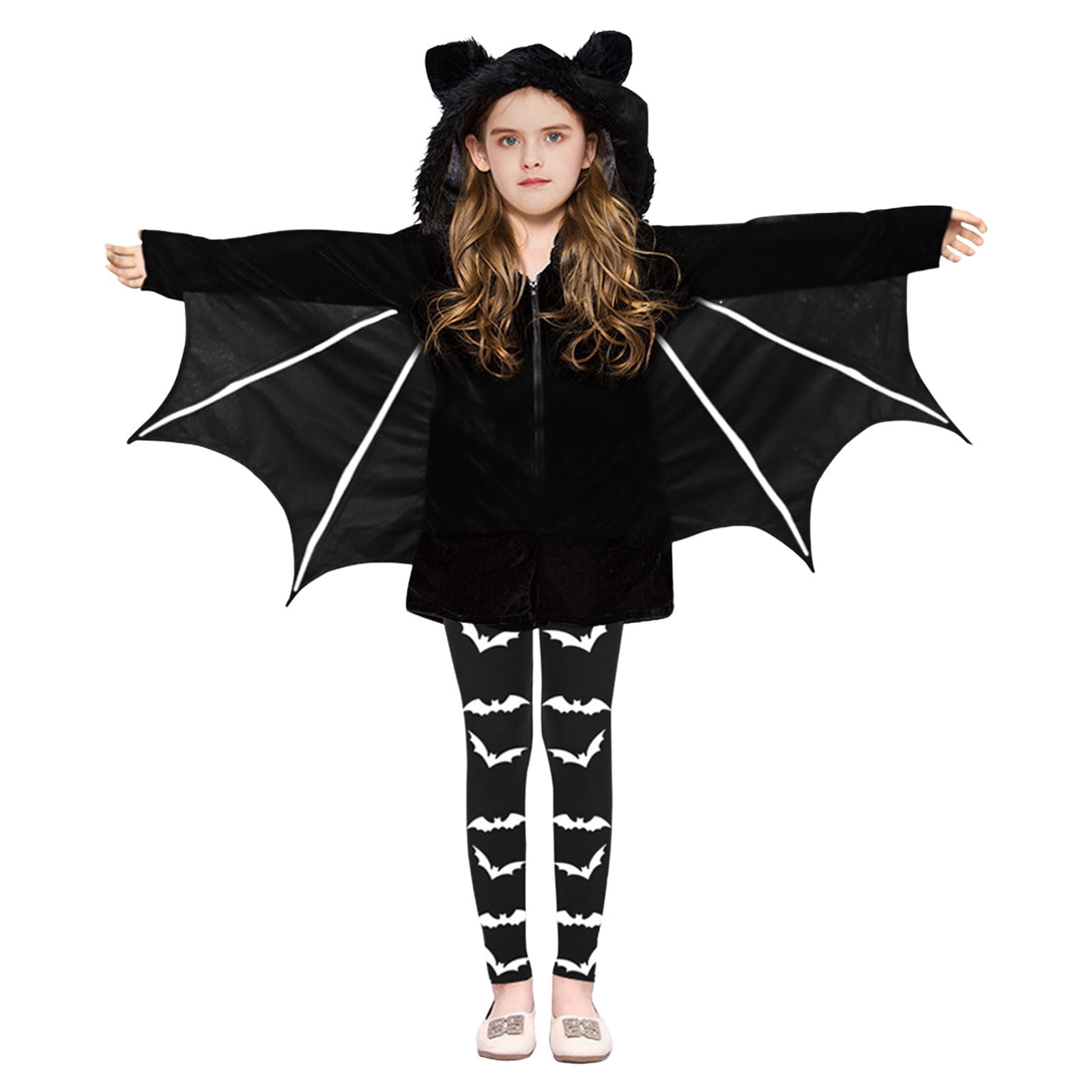 Baby Outfits Halloween Kids Teen Girls Catwoman Batsuit Black Bat Wing ...