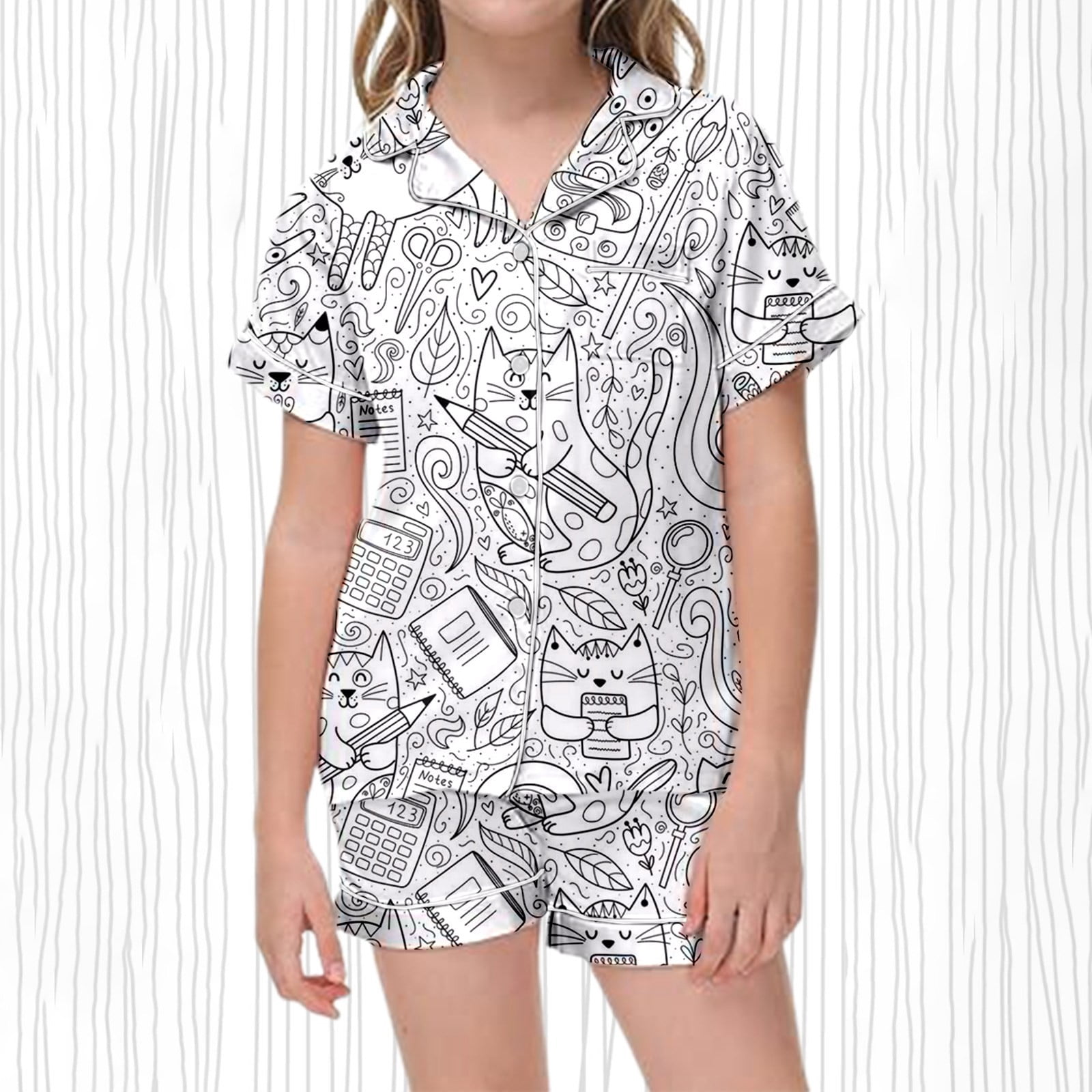 Baby Outfits Kids Diy Motif Lapel Short Sleeve Top and Shorts Comfy ...
