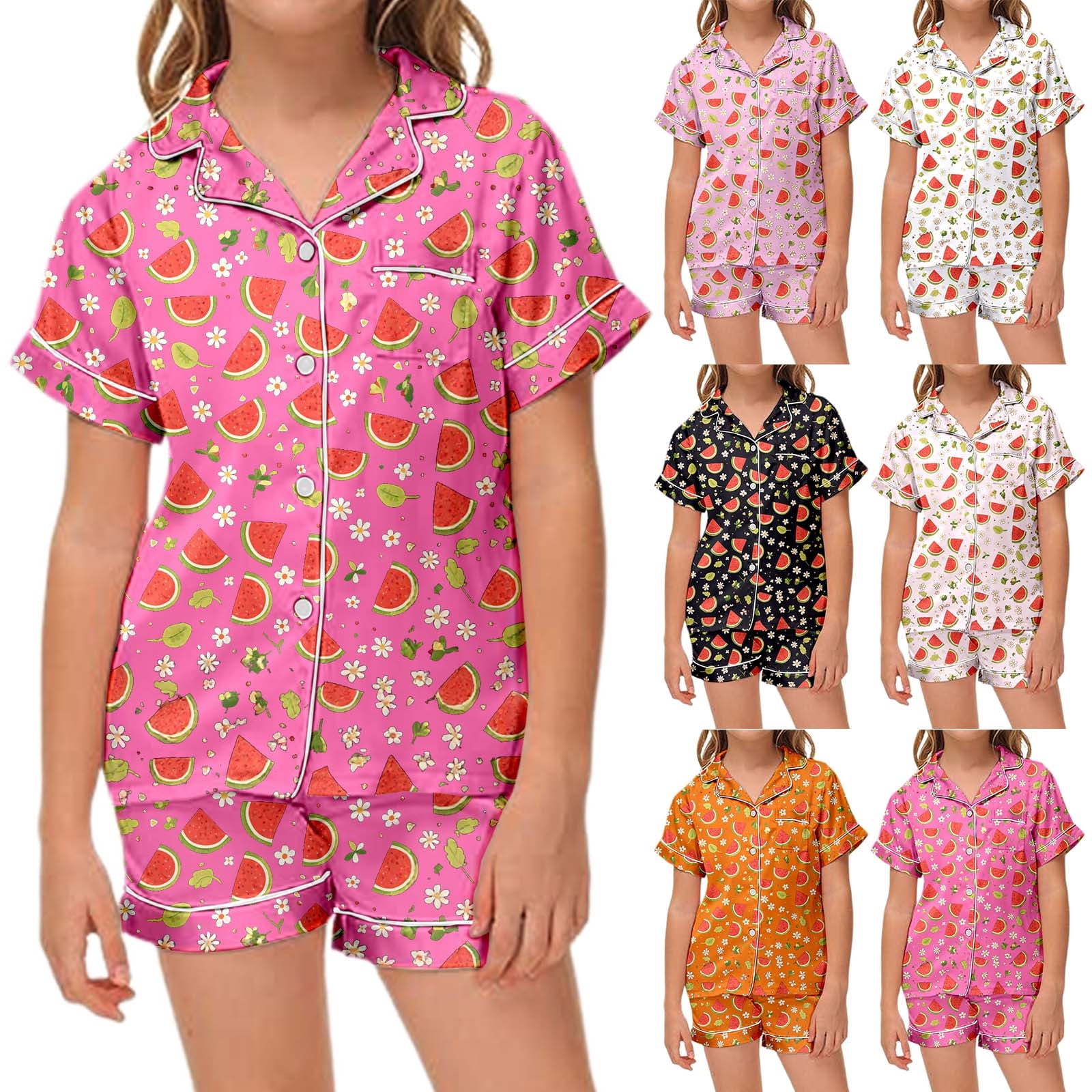 Baby Outfits Kids Fruit Motif Short Sleeve Top and Shorts Breathable 2 ...