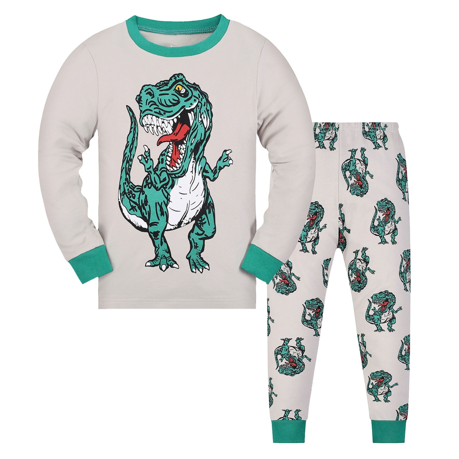 Baby Outfits Little Boys Pajamas Dinosaur 2 Piece Train Toddler Sleepwear Clothes Set Baby Boy ...