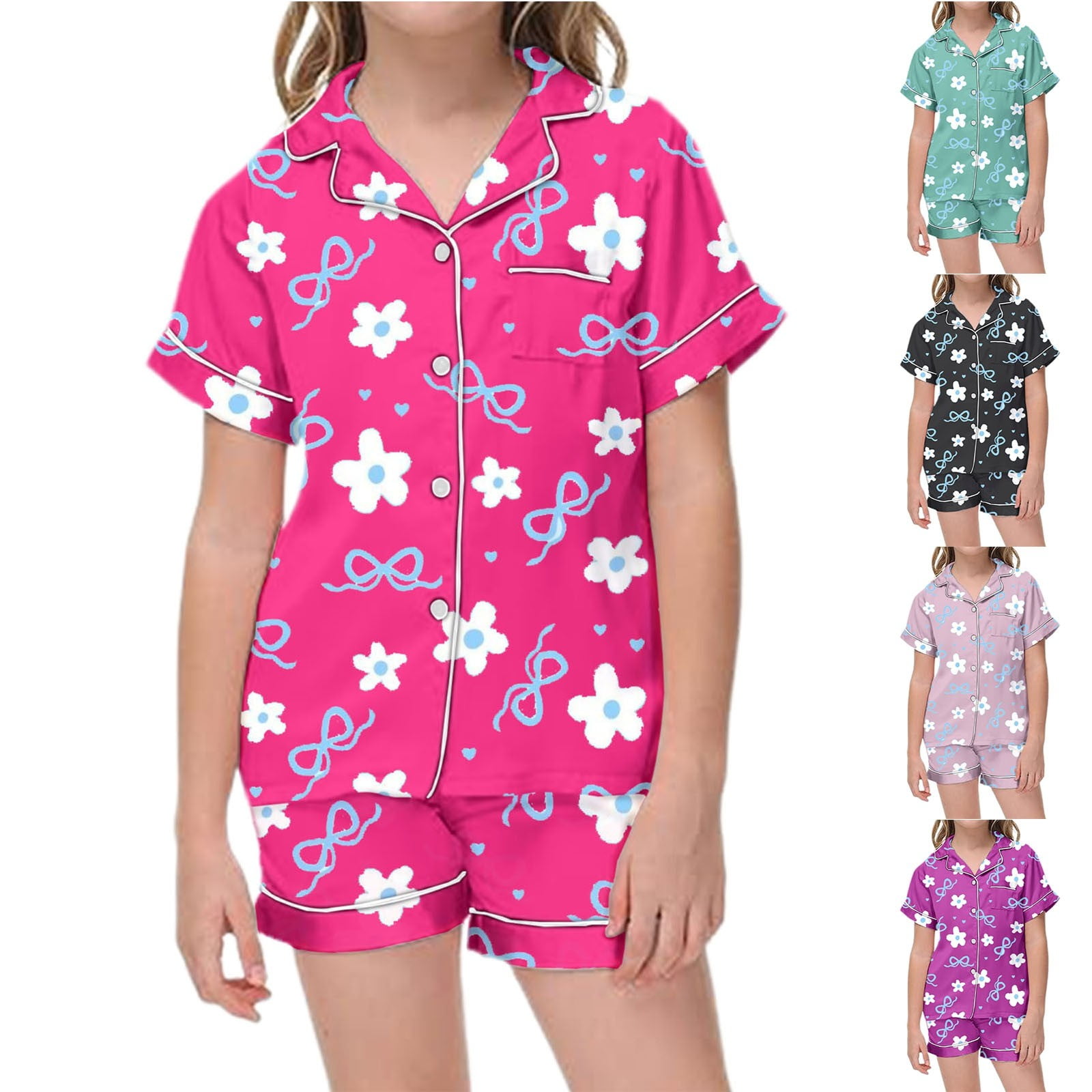 Baby Outfits Soft Printed Short Sleeve Top and Pants 2 Piece Home Wear ...