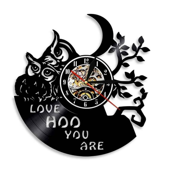 Baby Owls Home Decor Wall Clock Owl Saying Love Hoo You Are Wall Art ...