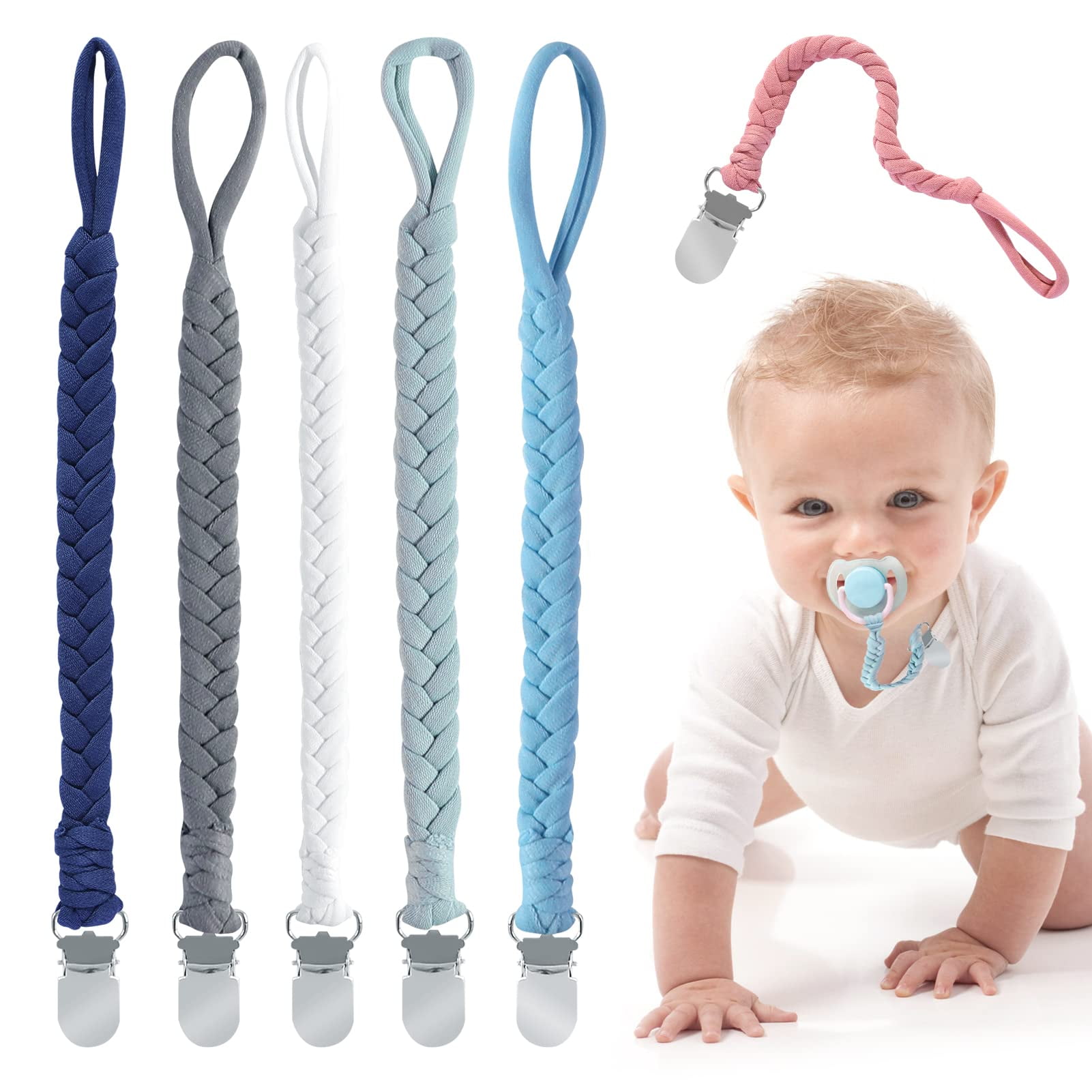 Viaky Baby Pacifier Clips, Anti-Drop, for Boys and Girls, 0-6 Month, 6 ...