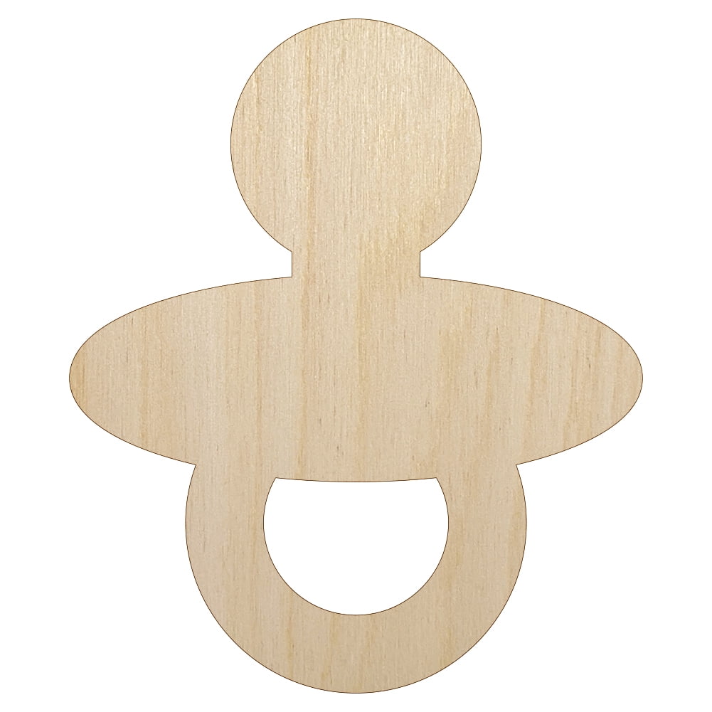 Baby Pacifier Wood Shape Unfinished Piece Cutout Craft DIY Projects - 4 ...
