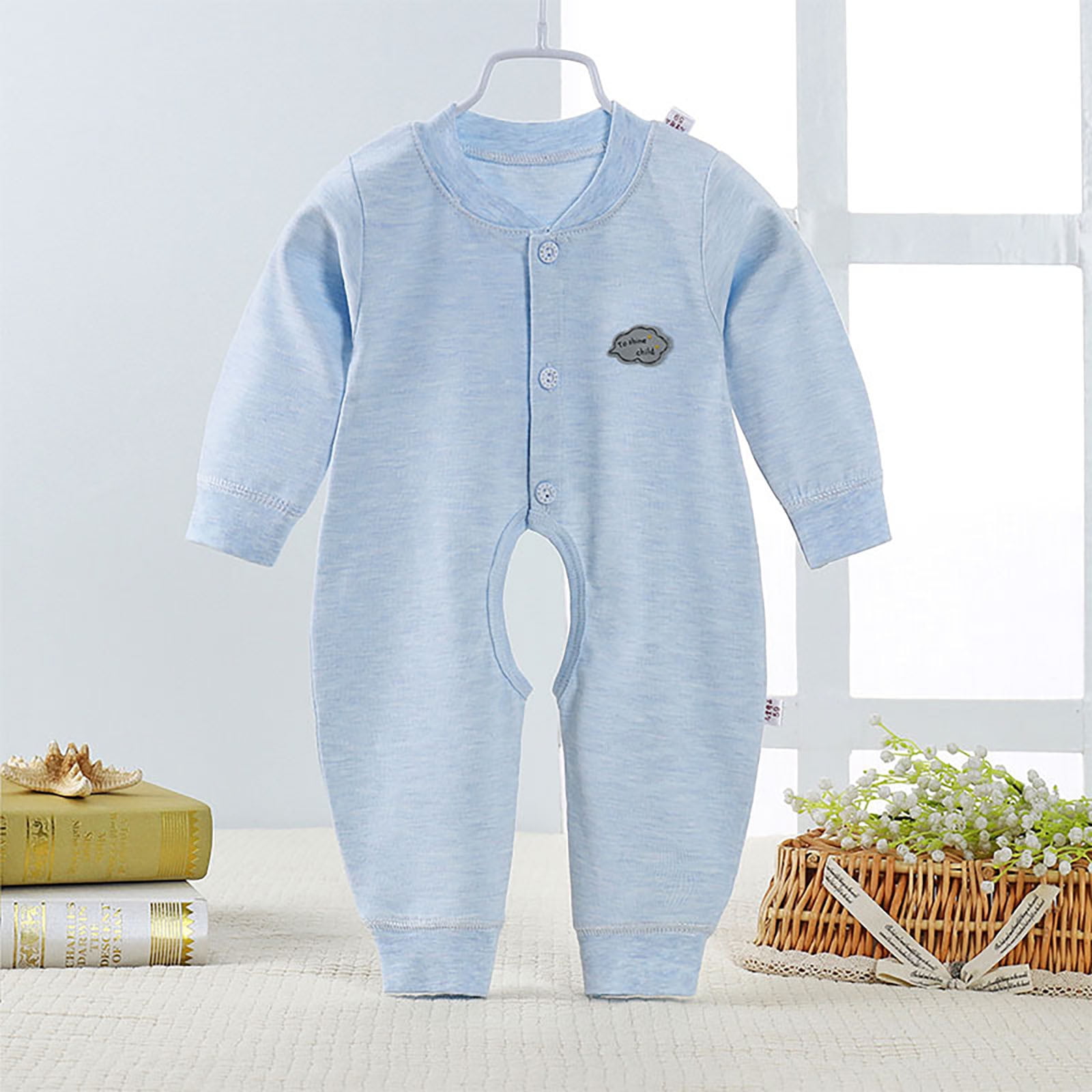 Baby Pajamas Baby Button Baby Crawler Long Sleeve Spring Clothes ...