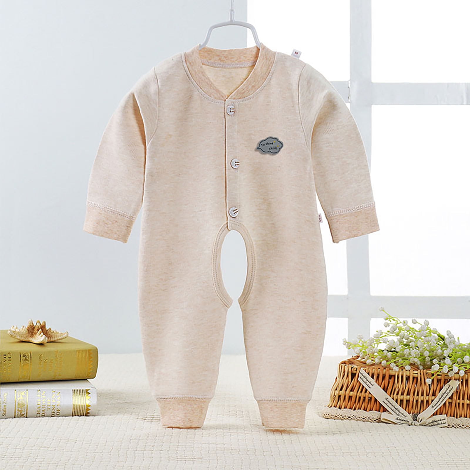 Baby Pajamas Baby Button Baby Crawler Long Sleeve Spring Clothes ...