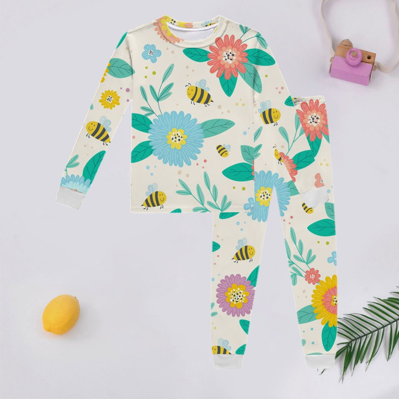 Baby Pajamas Kids Boys and Girls Spring Fall Long Sleeve Cartoon ...