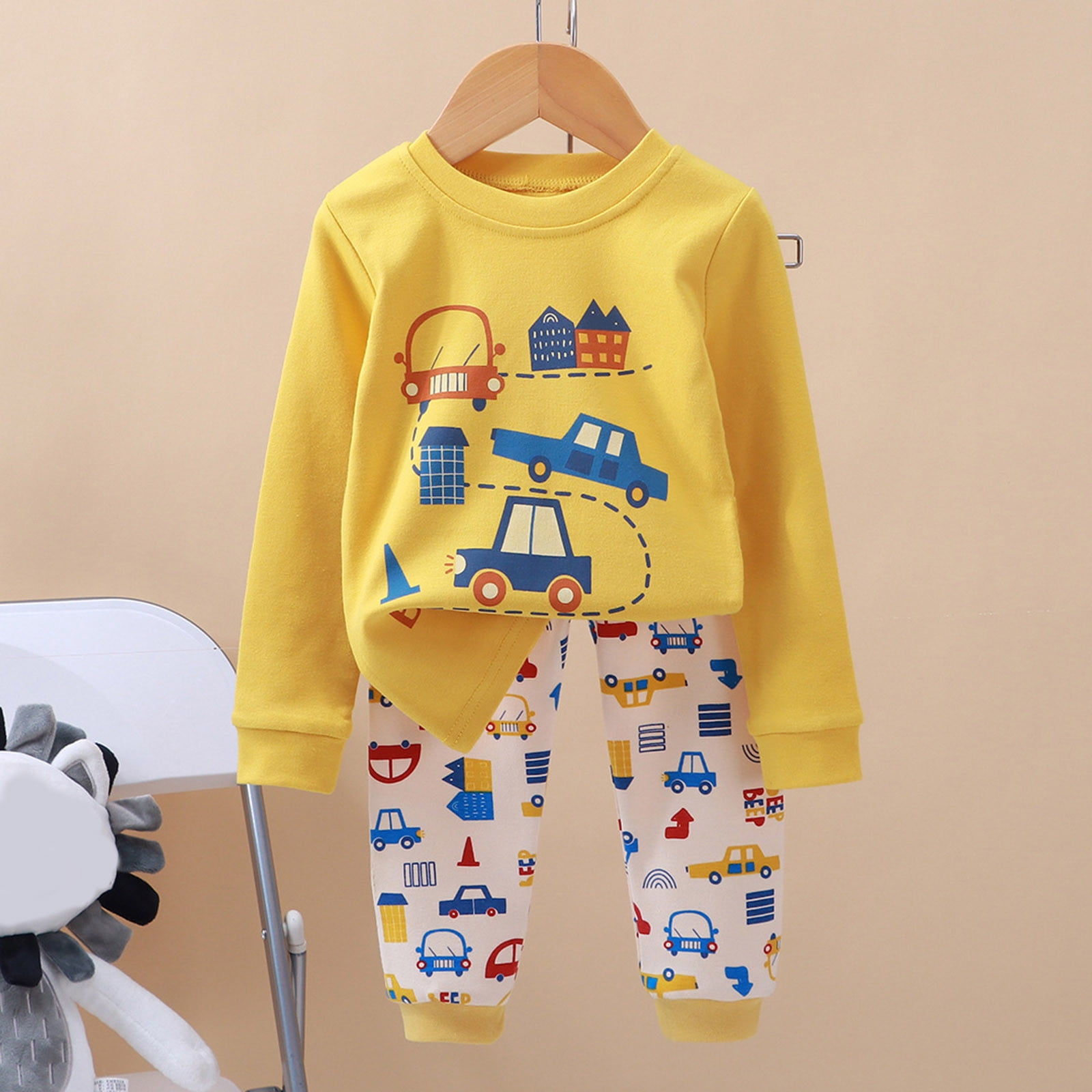 Baby Pajamas Long Sleeve Comfort Suit Crew Neck Clothes Cartoon Pattern ...