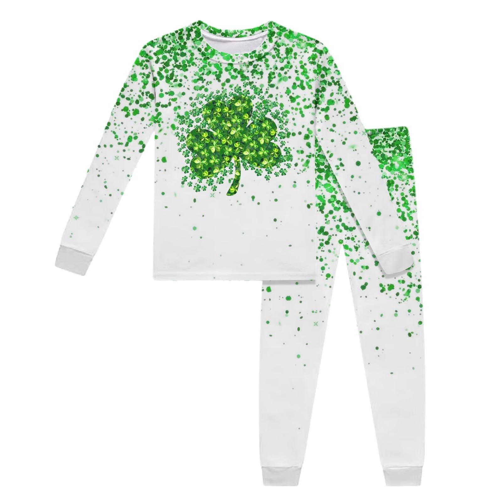 Baby Pajamas St. Patrick's Day Four Leaf Clover Print Children's Long ...