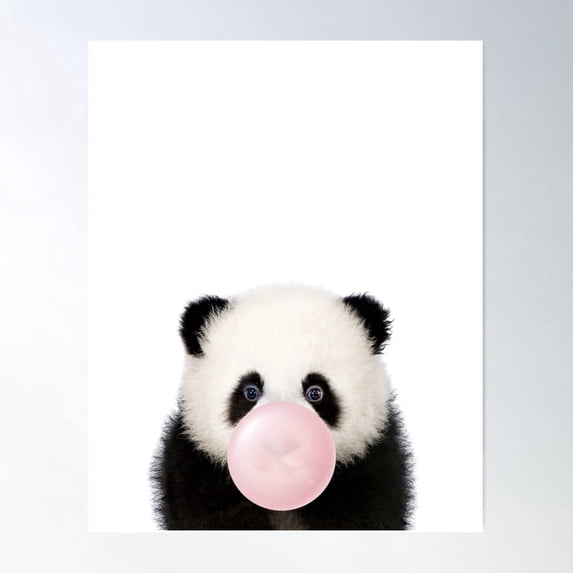 Baby Panda Blowing Pink Bubble Gum Baby Girl Nursery Kids Art Baby ...