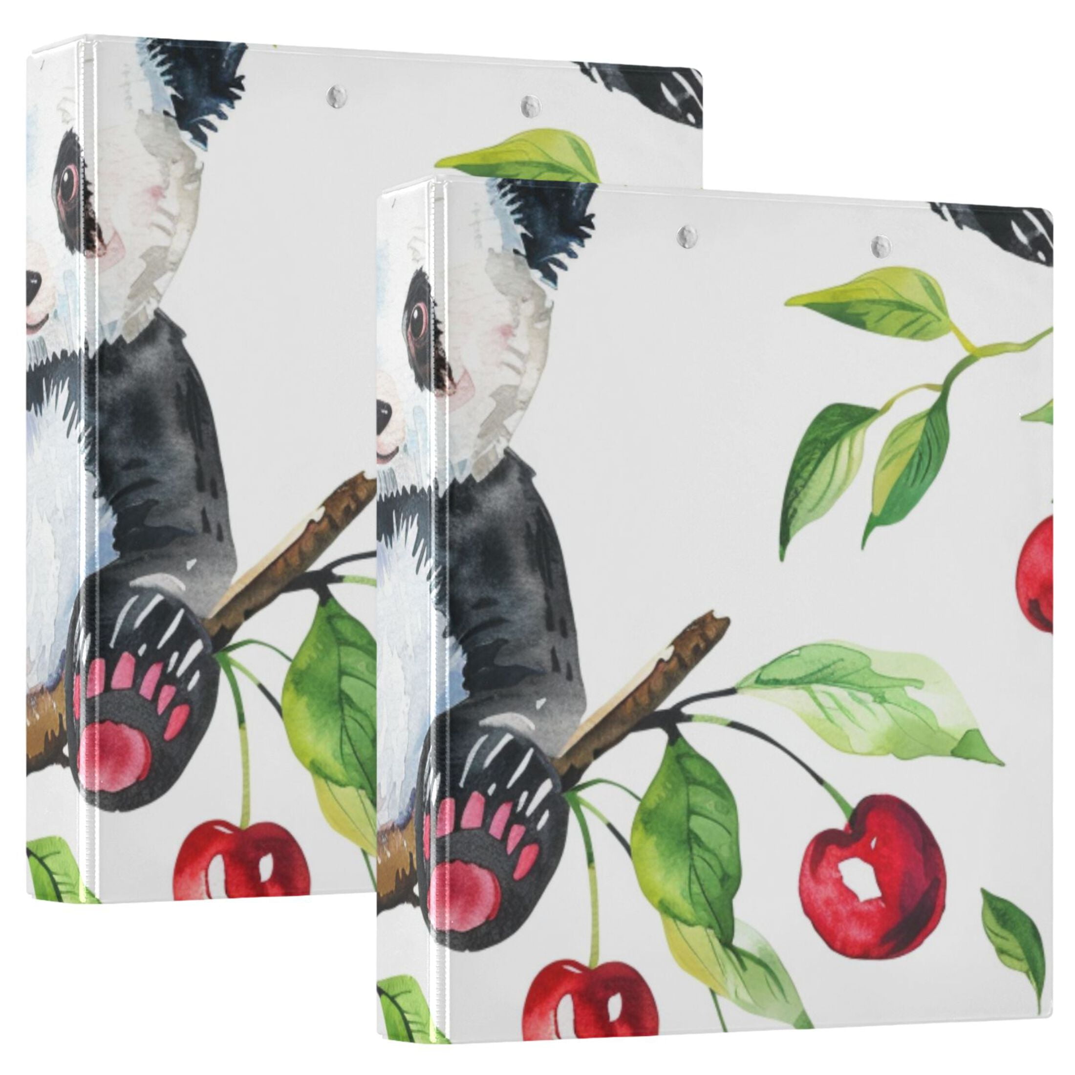 Baby Panda Cherry 3 Ring Binders 1.5 inch Hardcover File Folders with ...