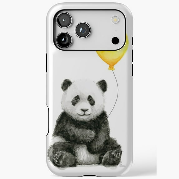 Baby Panda with Yellow Balloon Watercolor Phone Case Protective and ...