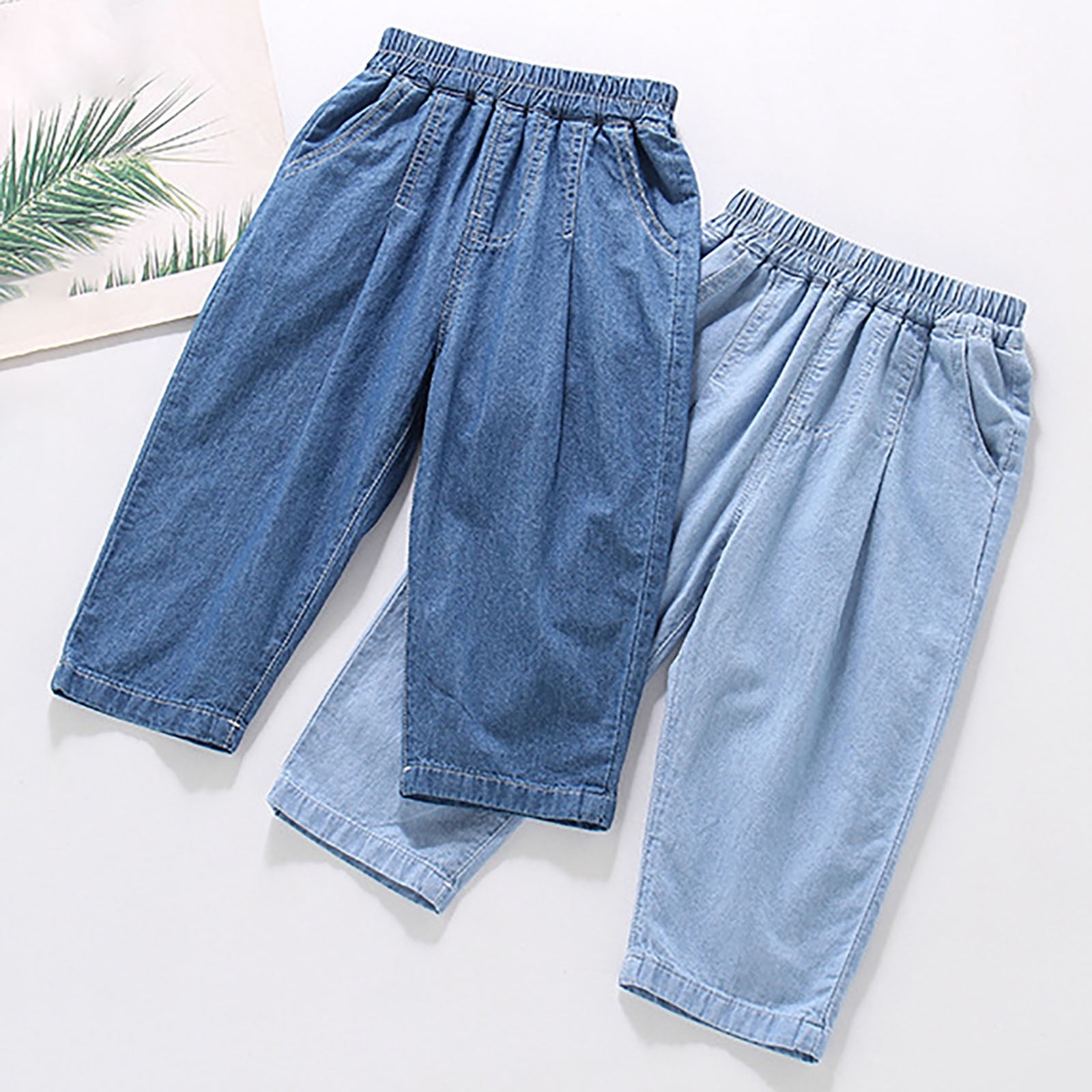 Baby Pants Boys Summer Loose Fit Straight Leg Lightweight Proof Denim ...