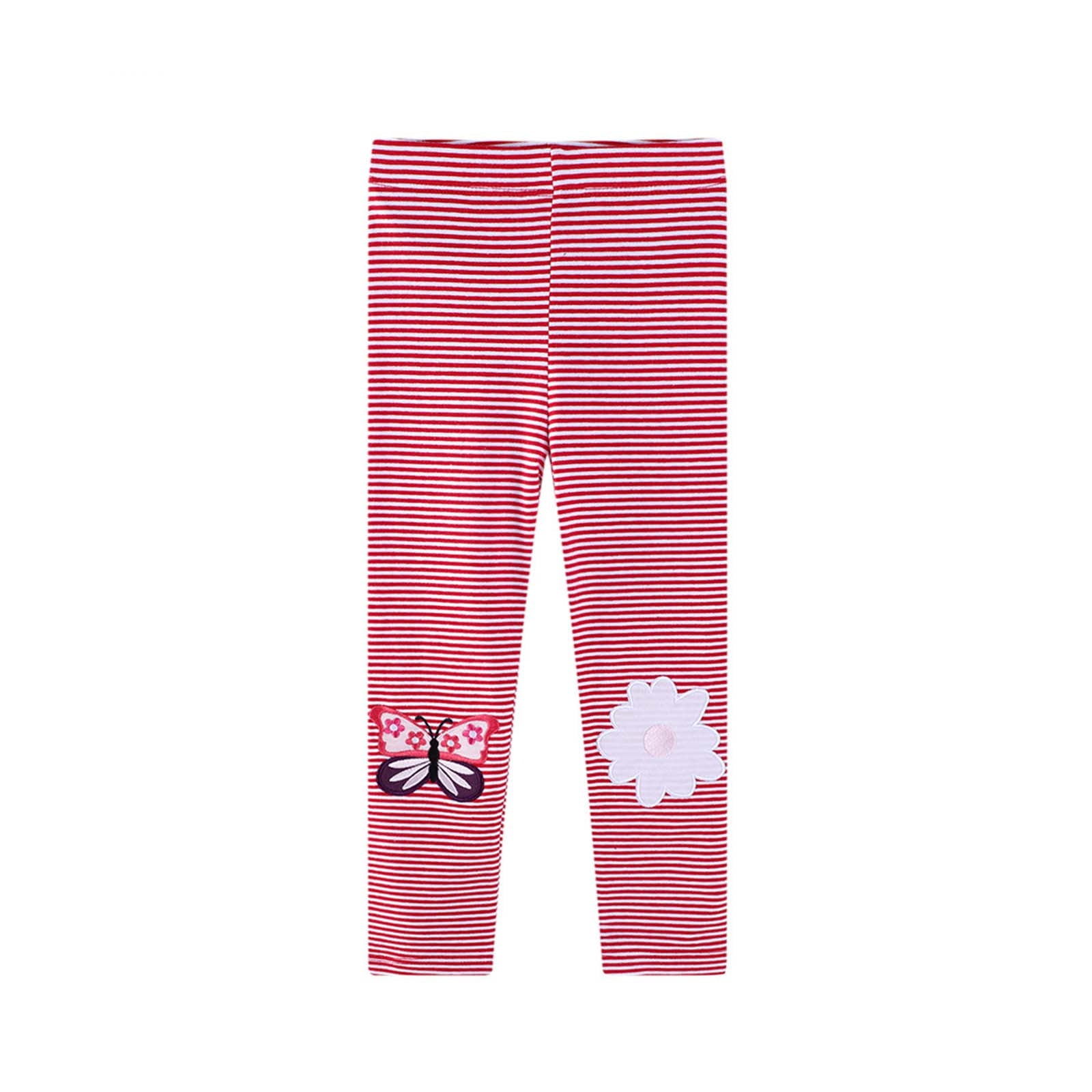 Baby Pants Girls Baby Red White Striped Cartoon Print Stretch Waistband ...