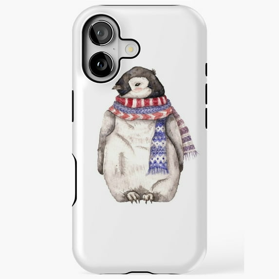 Baby Penguin in a Festive Scarf Winter Phone Case 17 16 15 14 13 12 11 ...