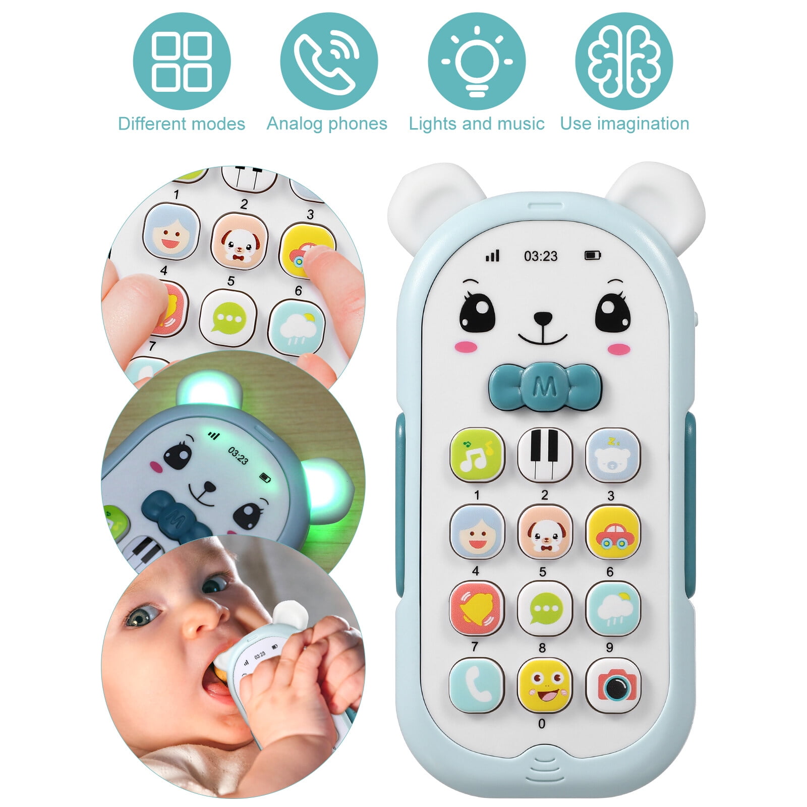 Baby Phone Toy with Lights and Music Early Education Musical Phone Toy ...
