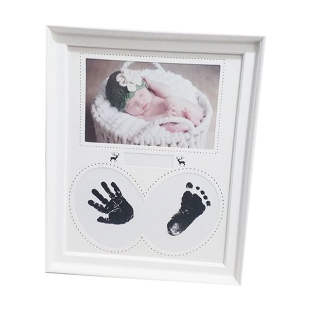 Baby Photo Frame Kids Picture Frame Newborn Handprint Footprint Photo ...