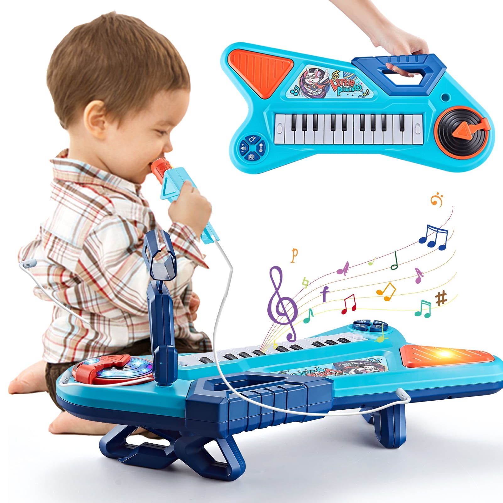 Musical Piano Toy for Toddlers (1-3 Years) with Microphone ...