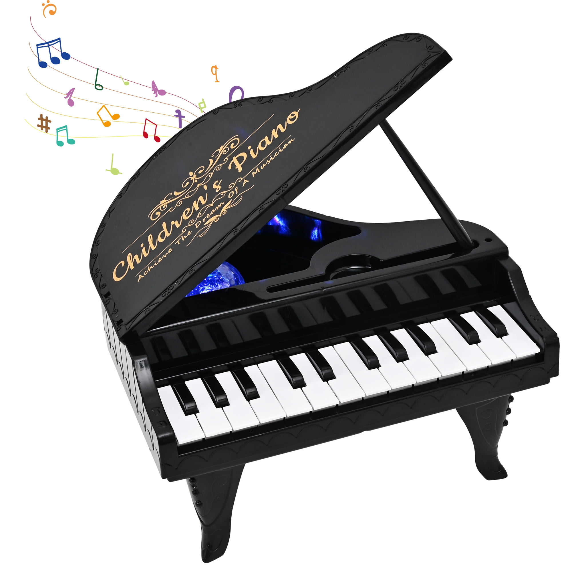 Piano Musical Toys - Mini Piano Keyboard Toys with 24-Key & Light, Kids ...