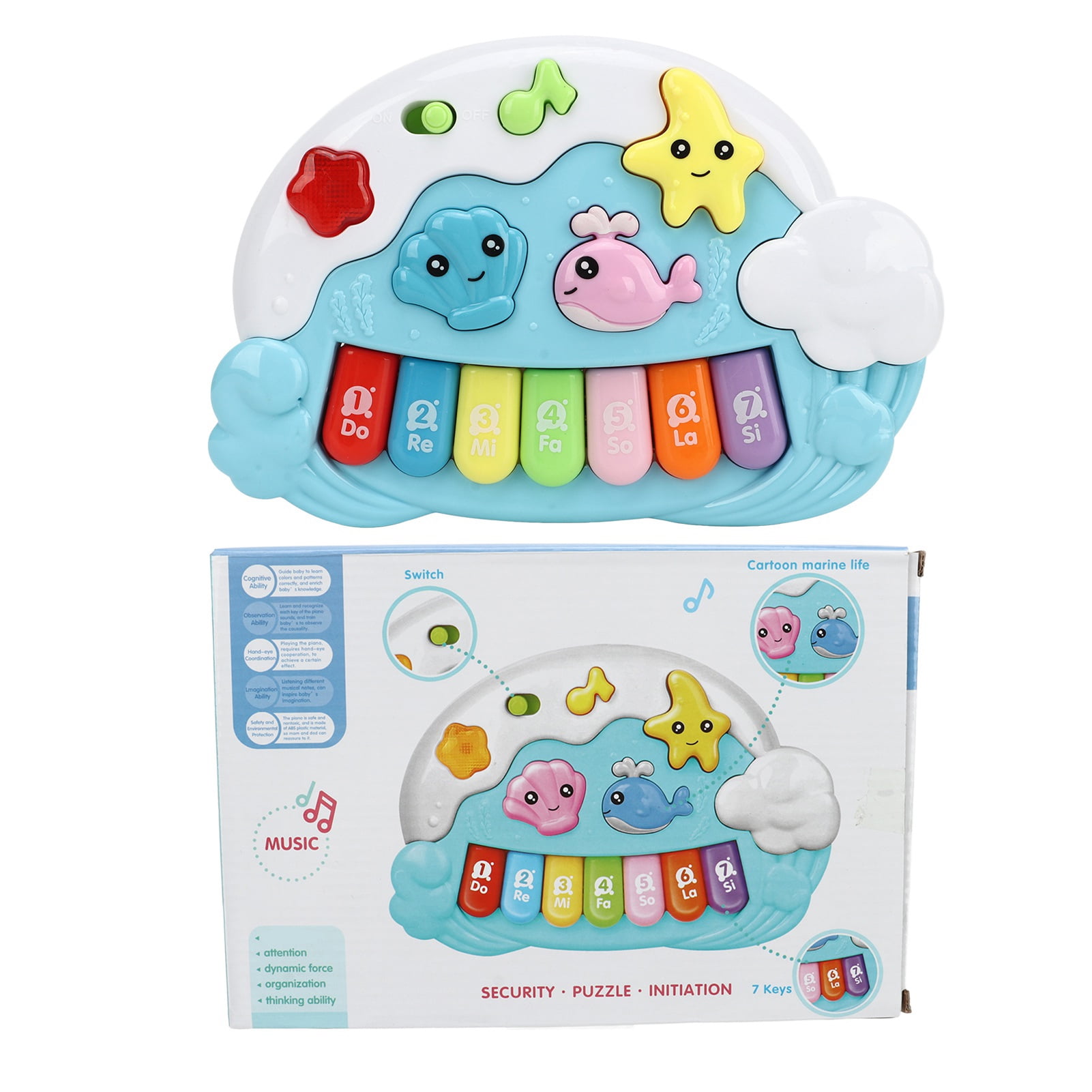 Baby Piano Toy Cute Animal Button Beautiful Sound Quality Standard Tone ...