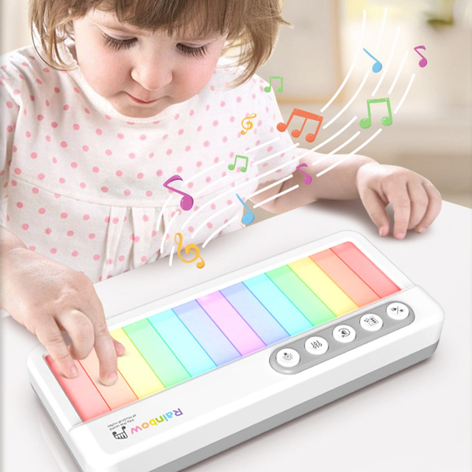 Baby Piano Toy, Light up Music Travel Kindergarten Toys Kids Mini ...